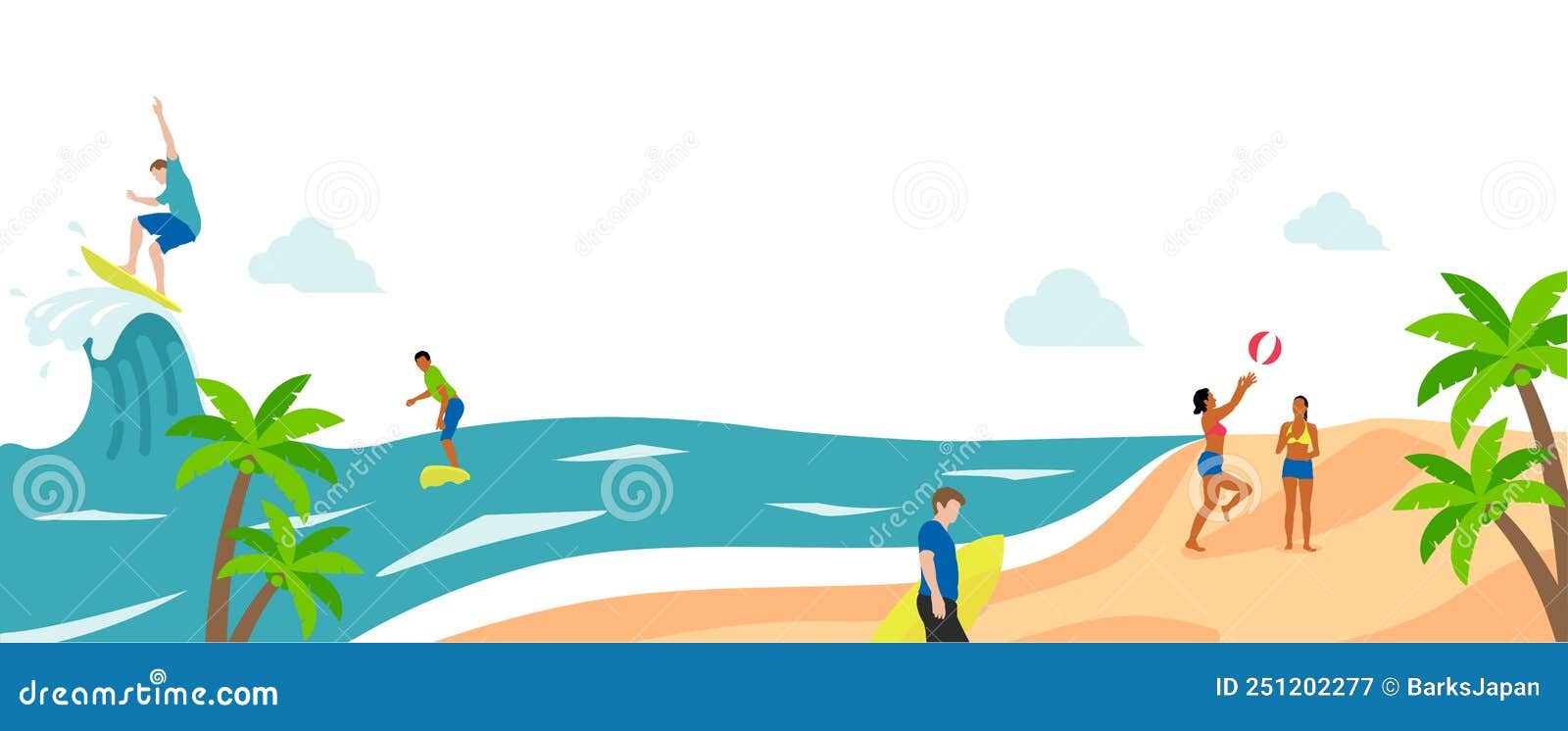 Simple Summer Beach Vector Illustration Stock Vector - Illustration of ...