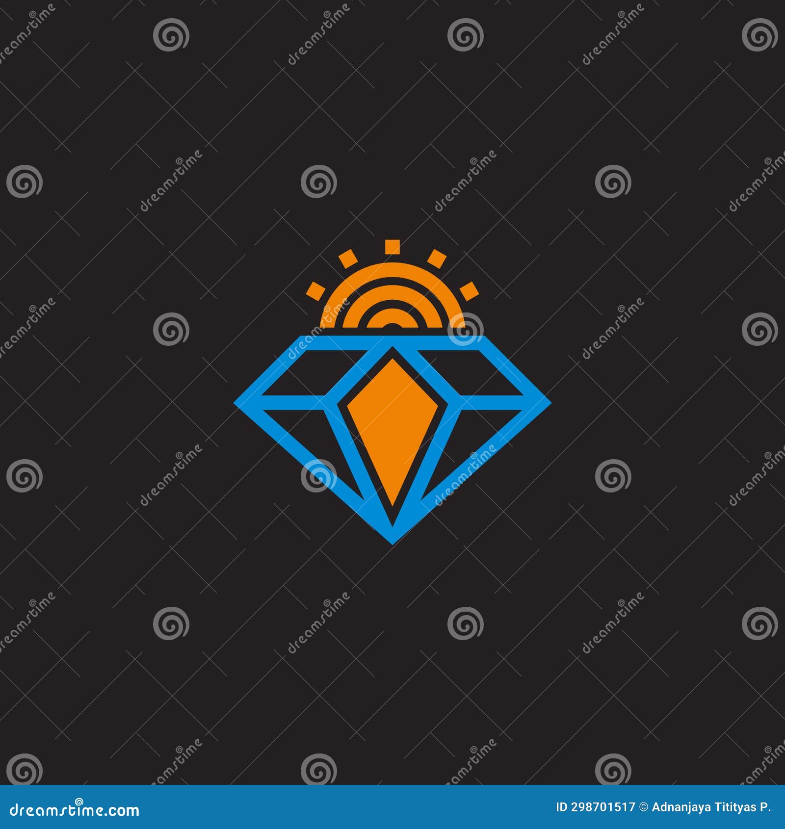 Simple Sun Gold Blue Diamond Simple Geometric Logo Vector Stock Vector ...
