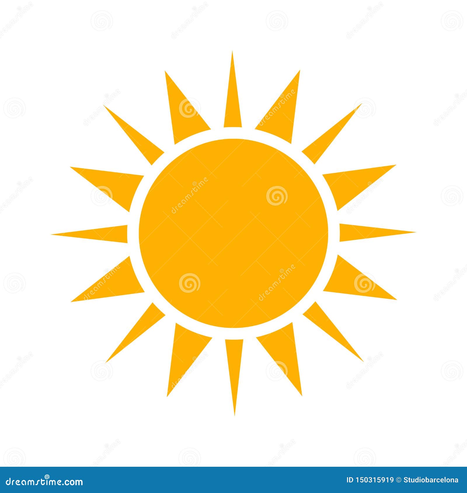 Simple sun icon stock vector. Illustration of sunny - 150315919