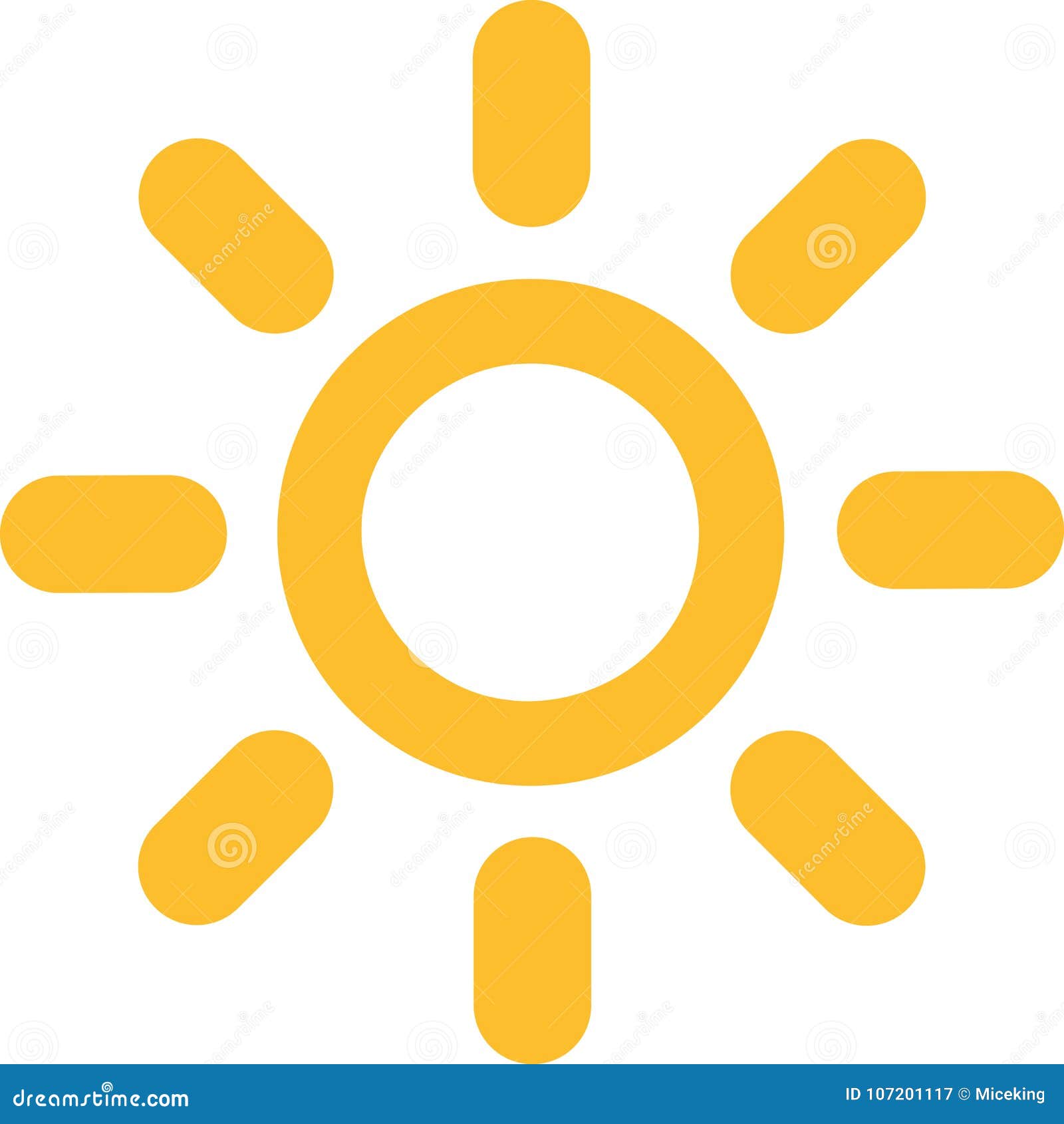 Simple sun icon stock vector. Illustration of warm, sunlight - 107201117