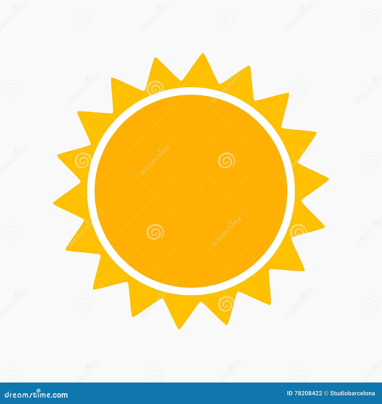 Simple sun icon stock vector. Illustration of light, cartoon - 78208422