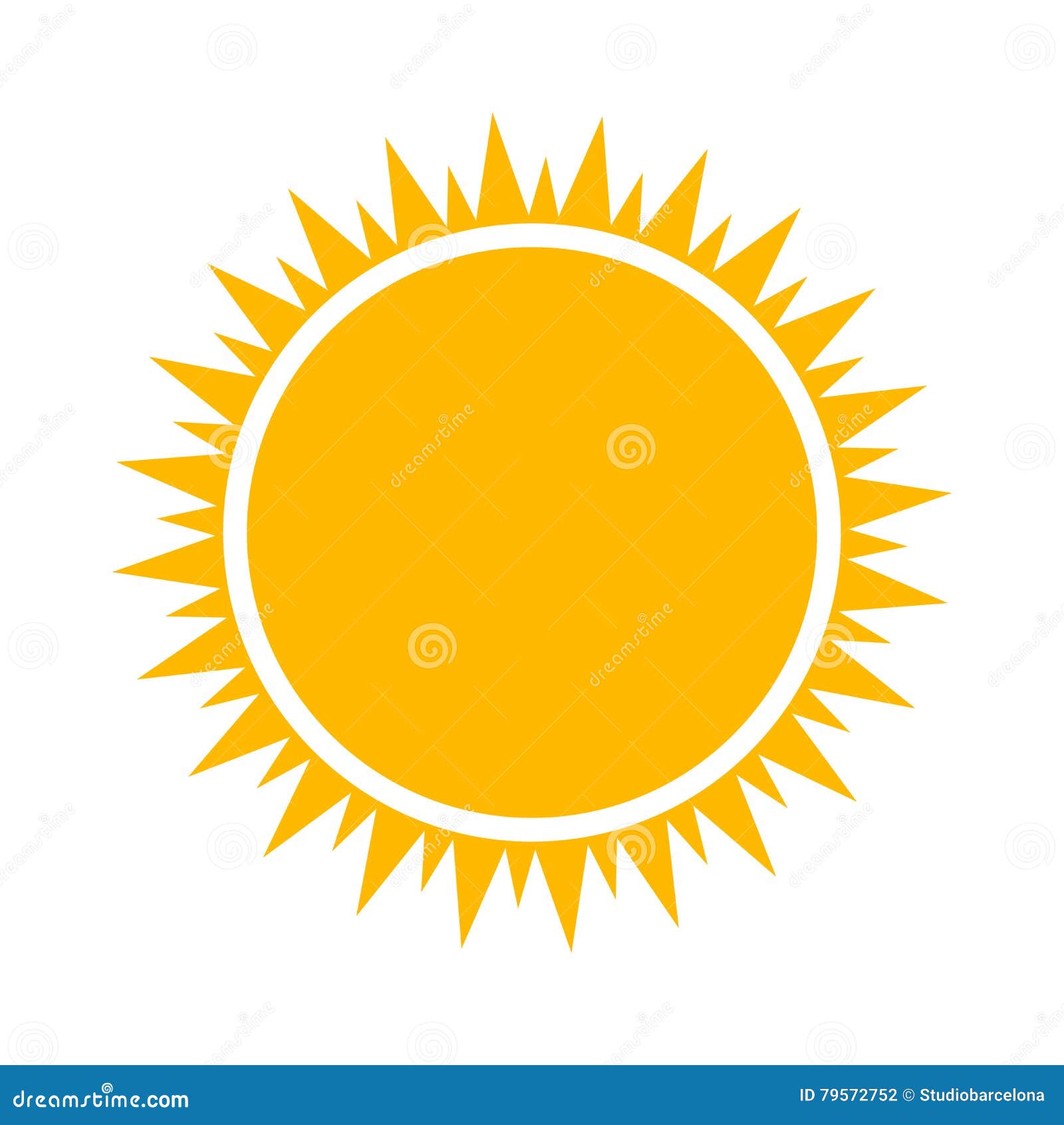 Simple sun icon stock vector. Illustration of flat, emblem - 79572752