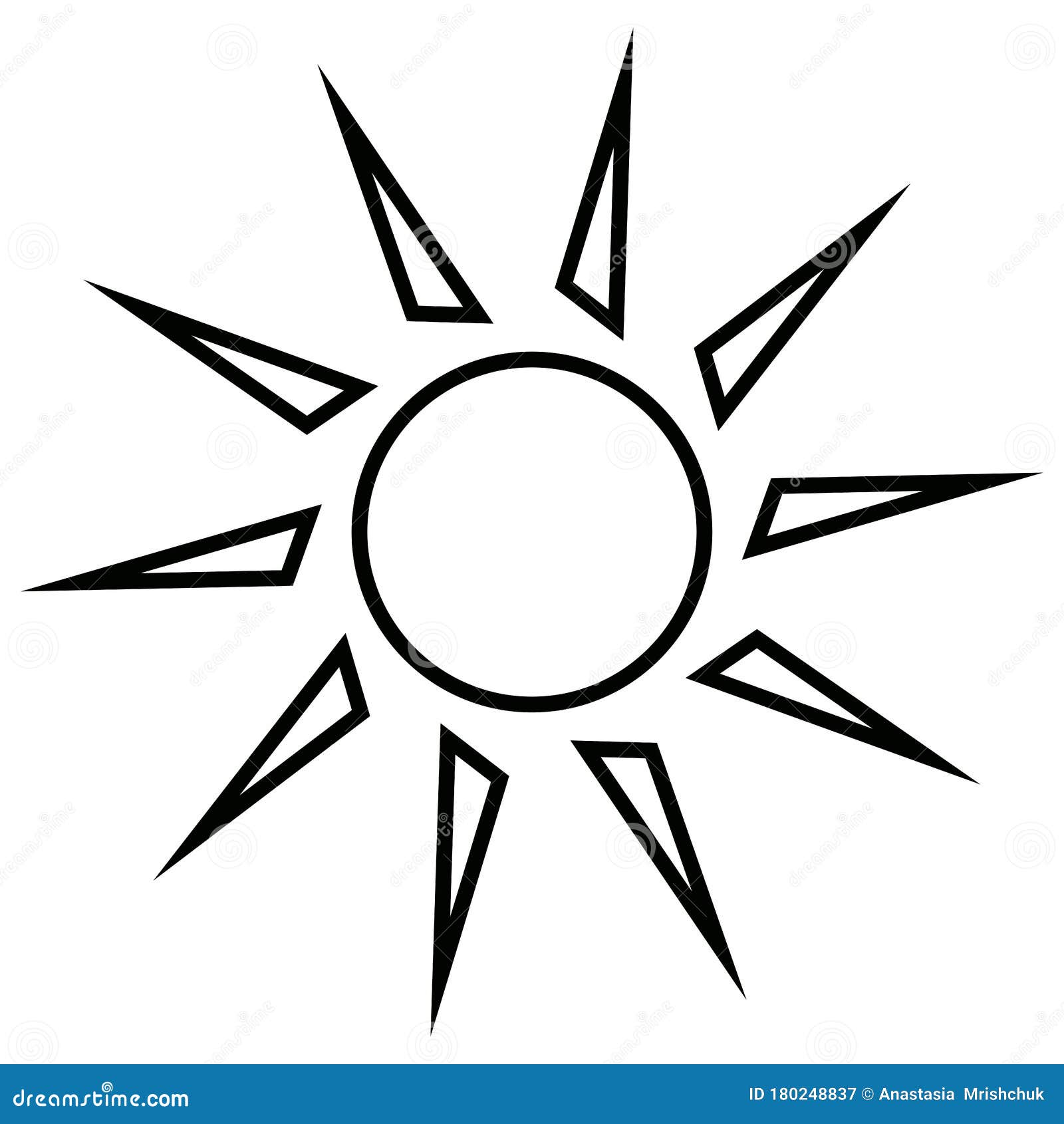 Simple Sun Icon on a White Background Stock Illustration - Illustration ...