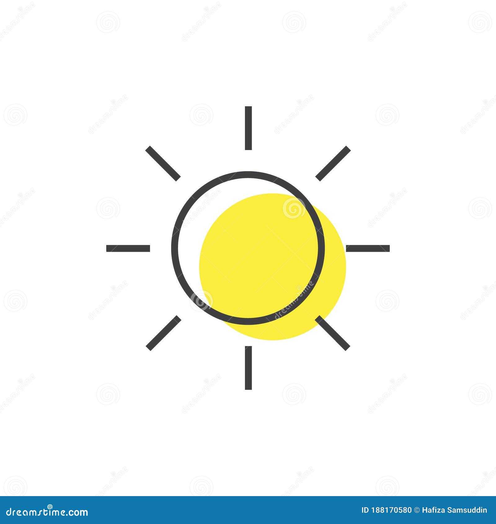 A simple sun illustration. stock vector. Illustration of basic - 188170580
