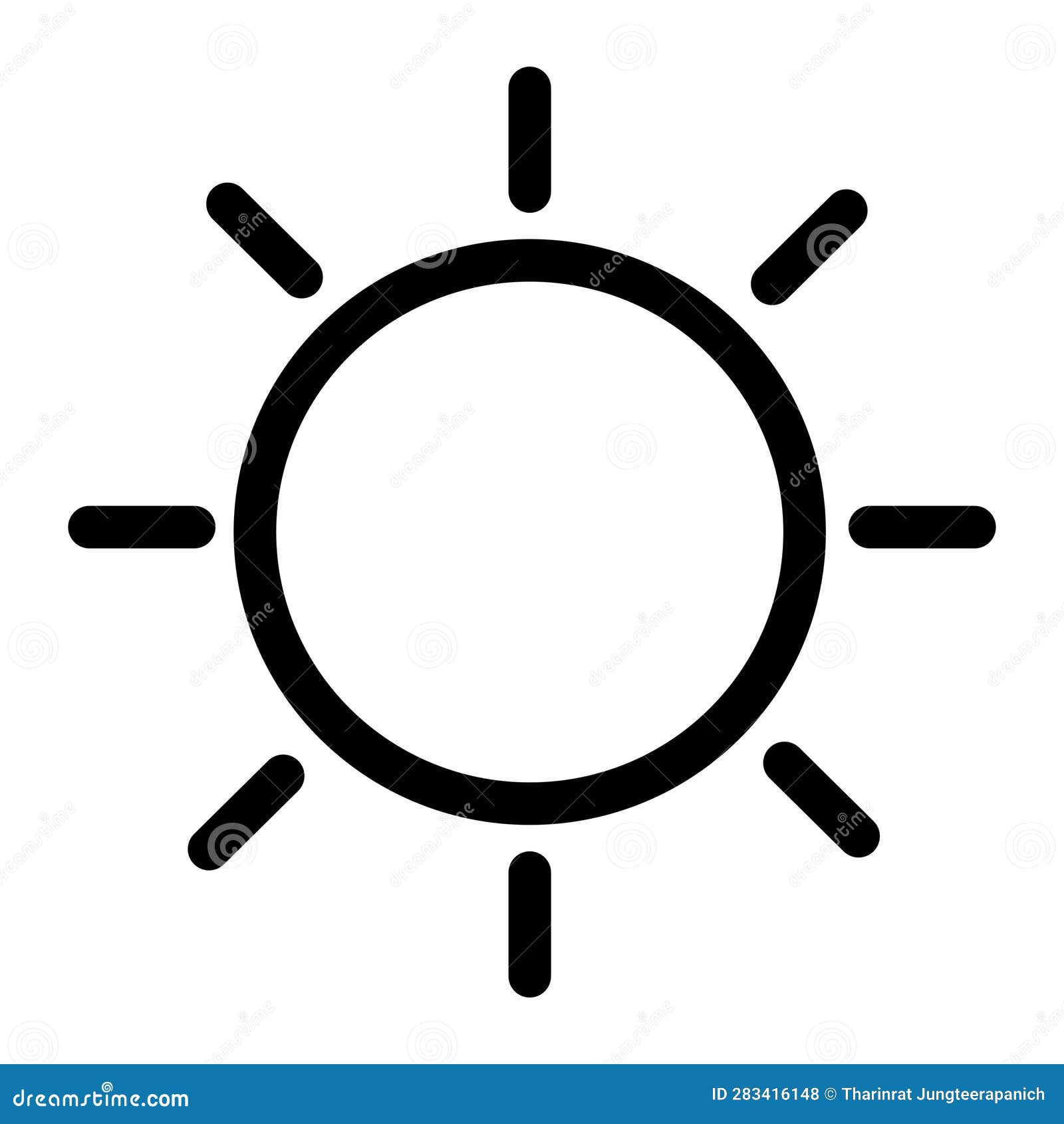 Simple sun outline stock vector. Illustration of flare - 283416148
