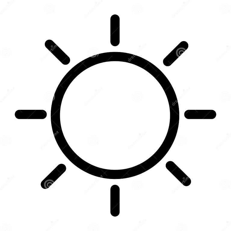 Simple sun outline stock vector. Illustration of flare - 283416148