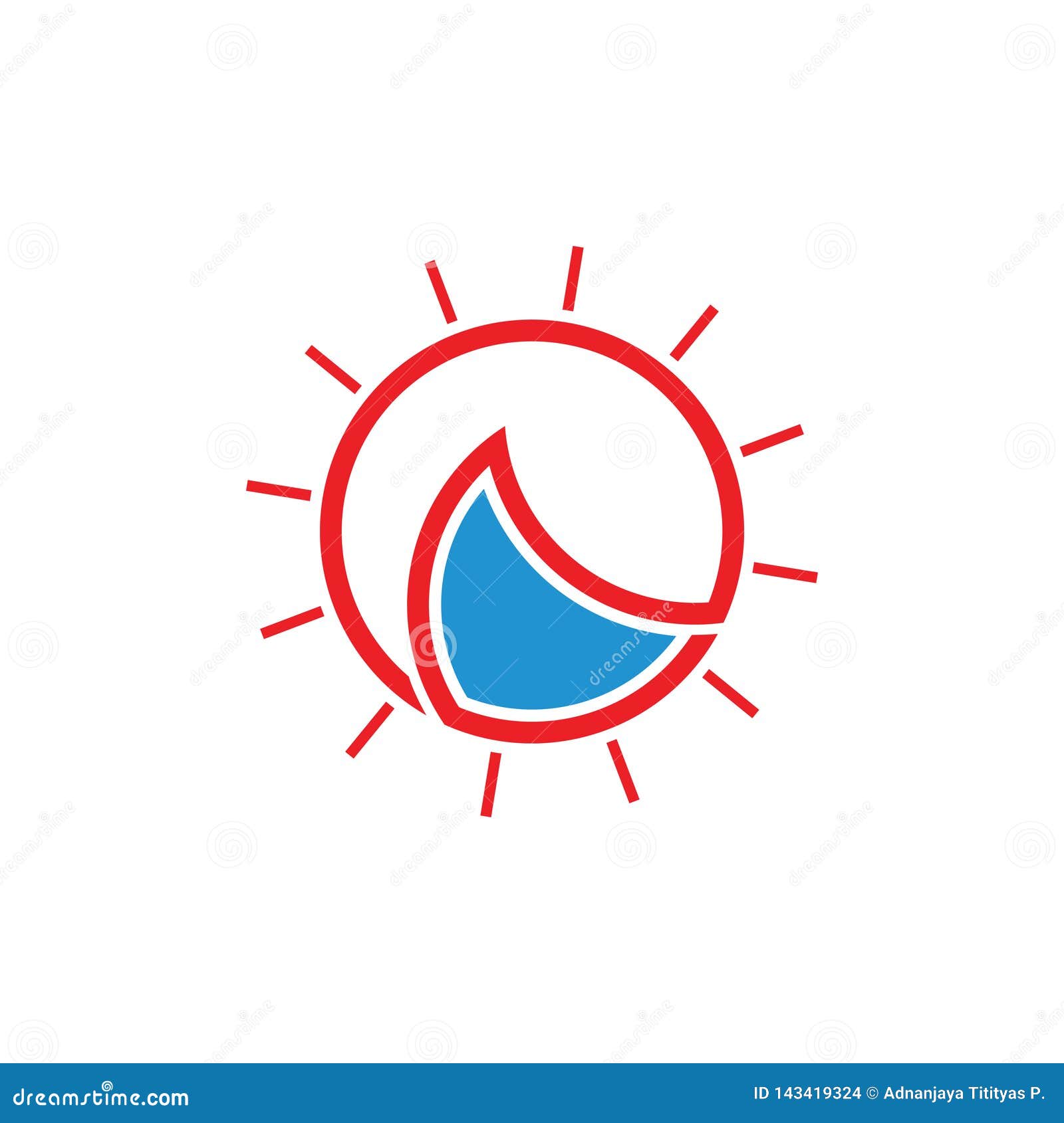 Sun Rays And Sea Waves Logo. Cartoon Vector | CartoonDealer.com #101914913