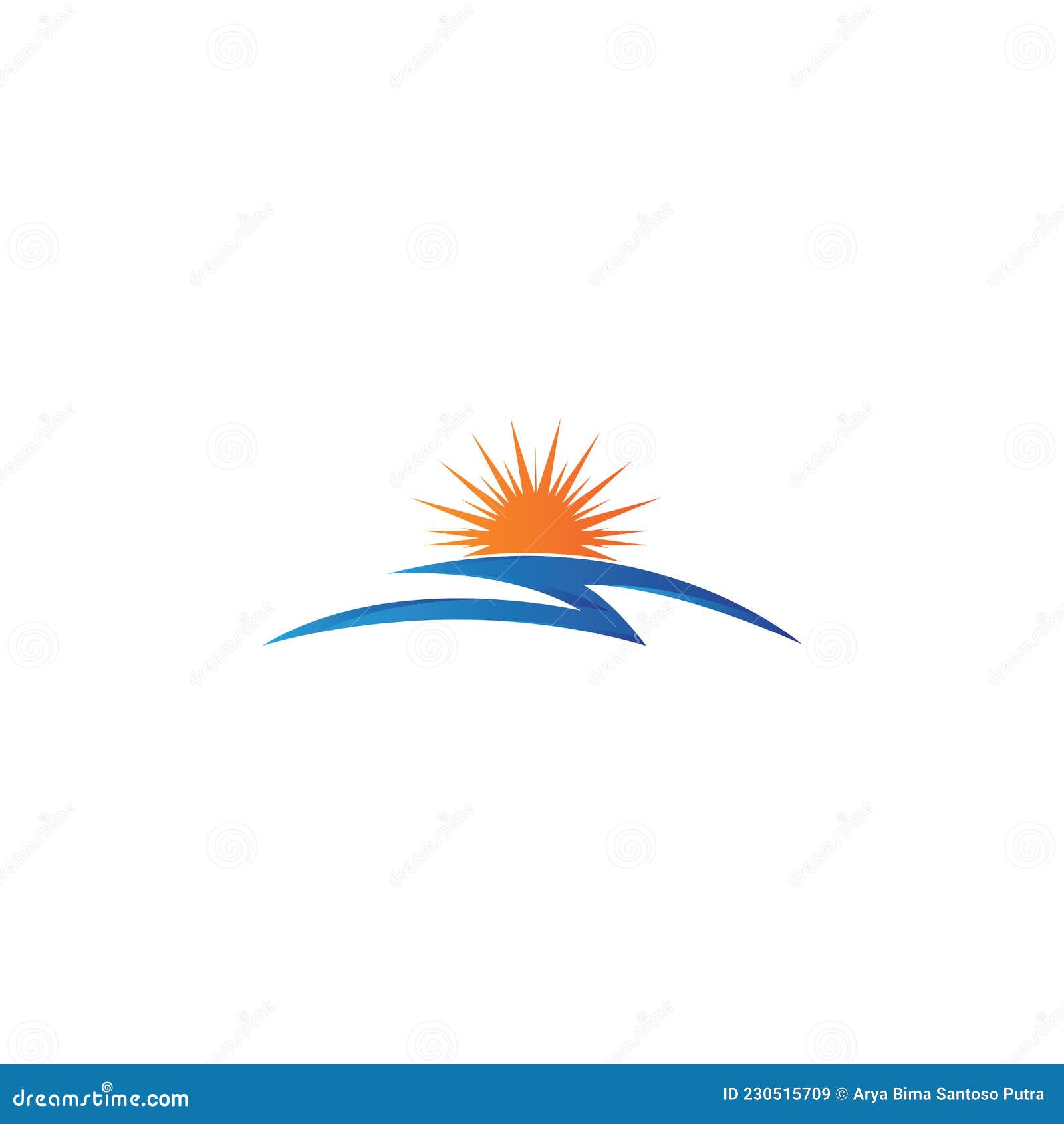 Simple Sun and River Icon Vector Logo Stock Vector - Illustration of ...