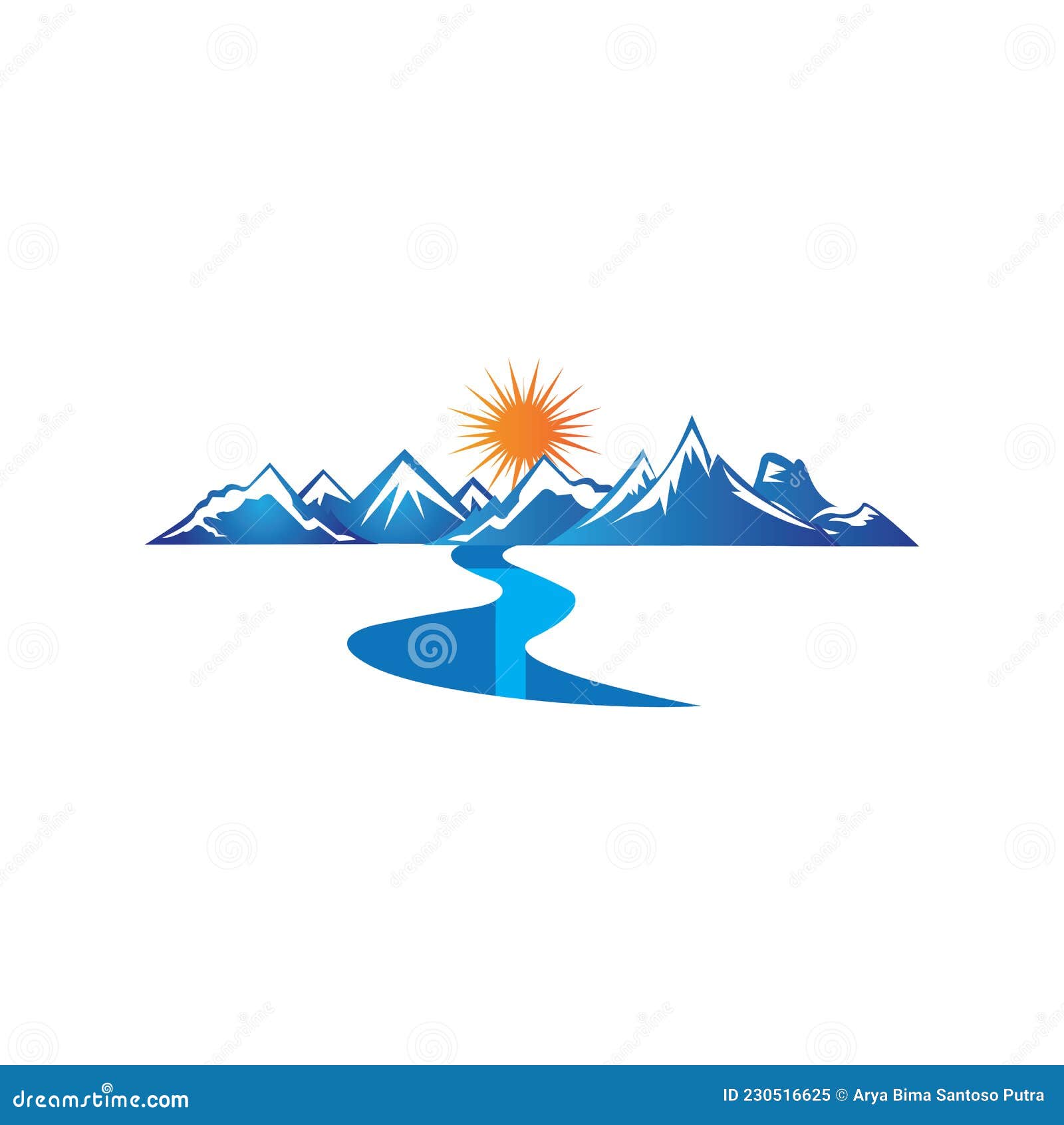 Simple Sun and River Icon Vector Logo Stock Vector - Illustration of ...
