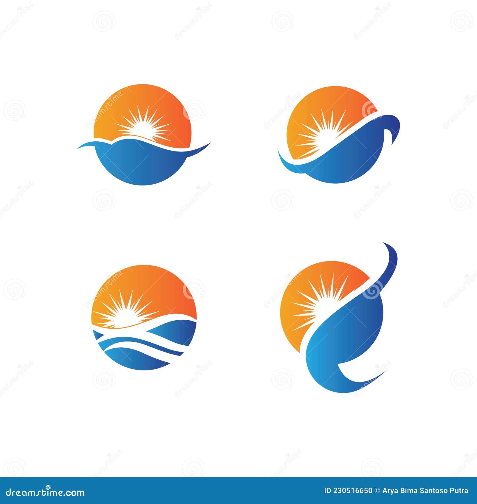 Simple Sun and River Icon Vector Logo Stock Vector - Illustration of ...