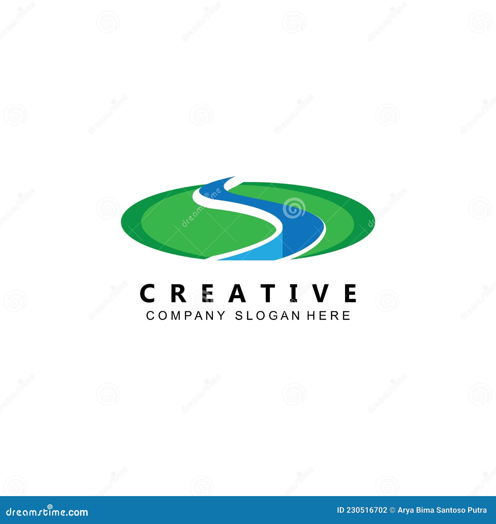 Simple Sun and River Logo Free Icon Design Vector Stock Vector ...