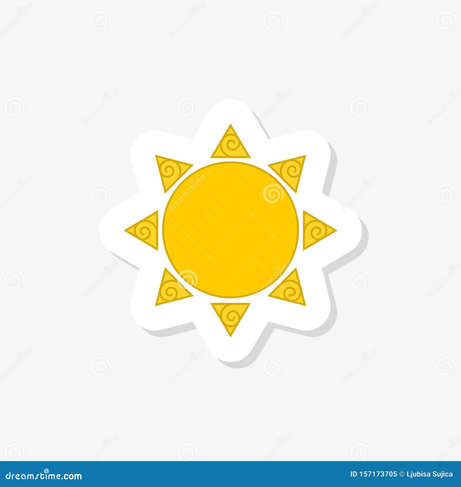 Simple Sun Sticker Logo Summer Icon Design Stock Vector - Illustration ...