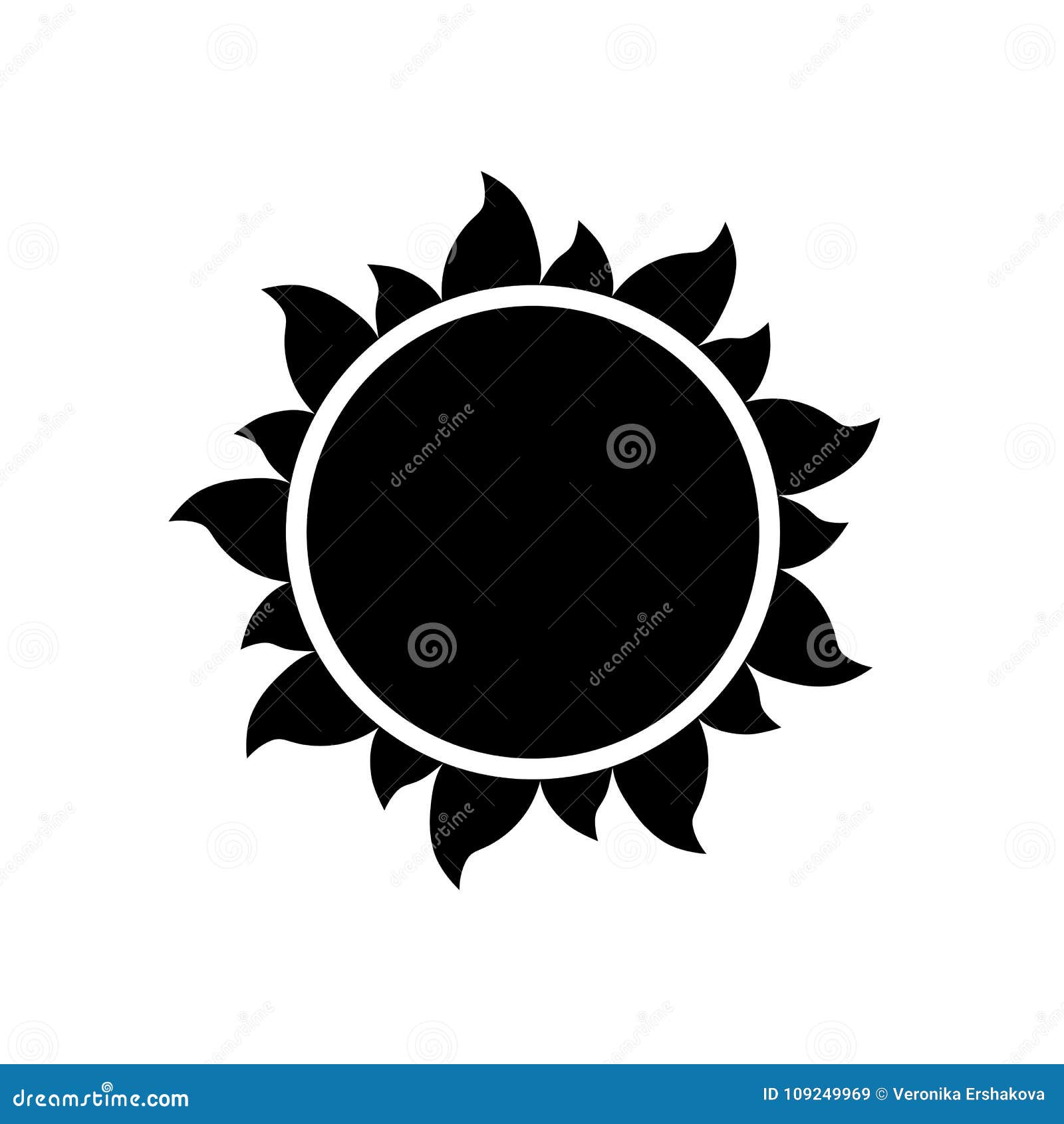 Simple Sun Vector Black