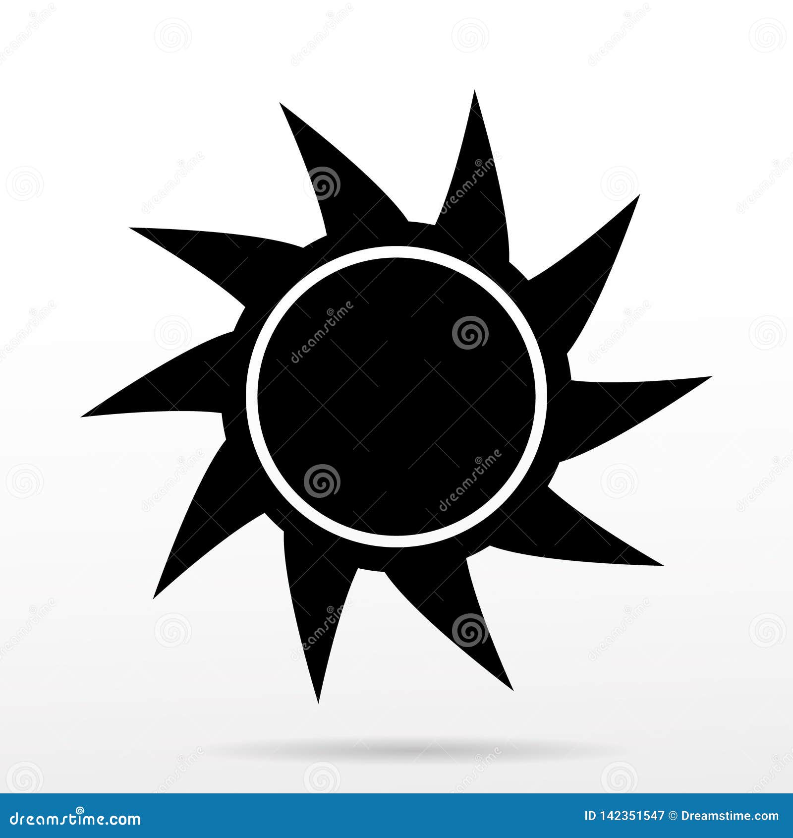 Simple Sun Vector Icon on White Background. Stock Vector - Illustration ...
