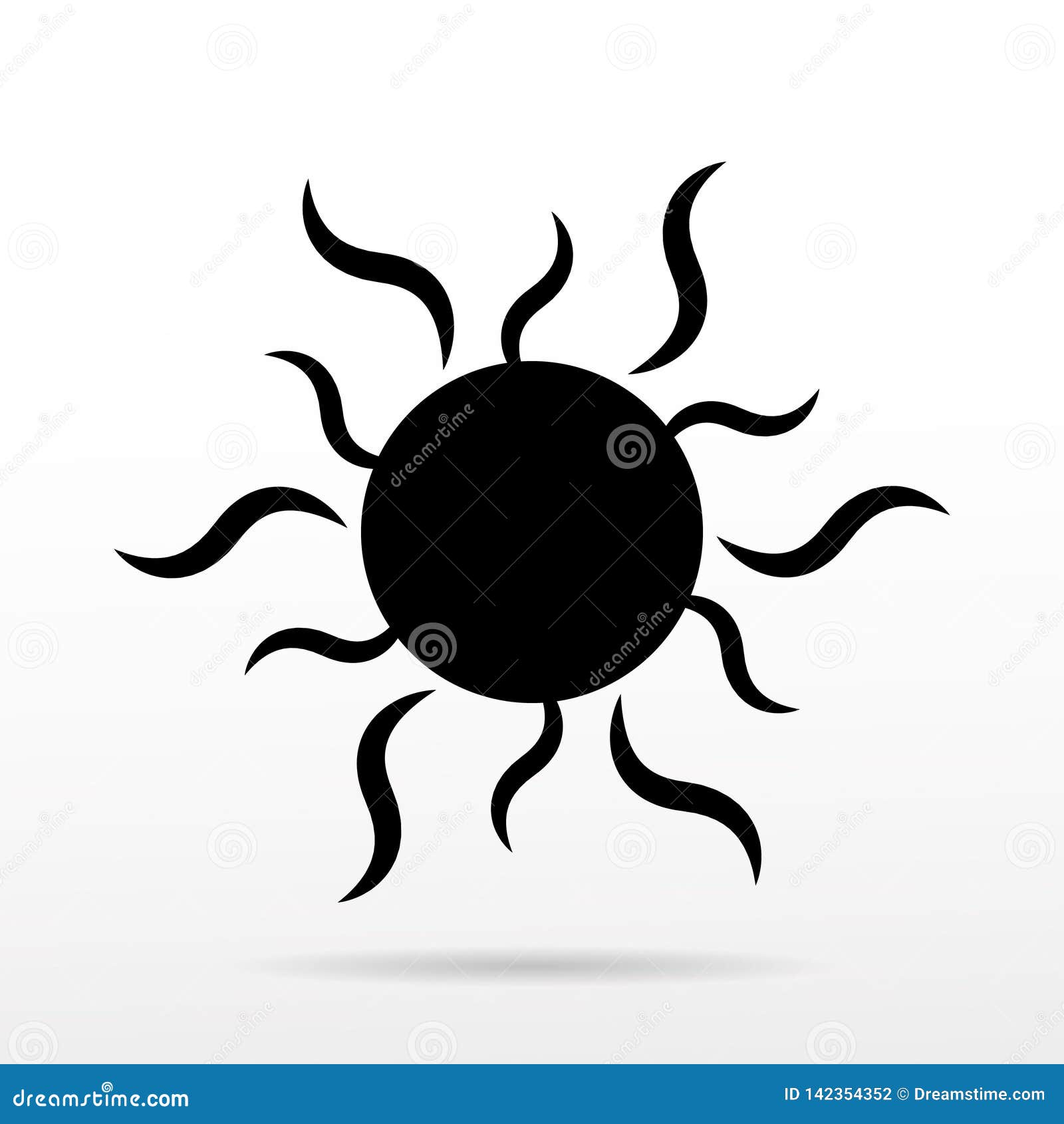 Simple Sun Vector Icon on White Background. Stock Vector - Illustration ...