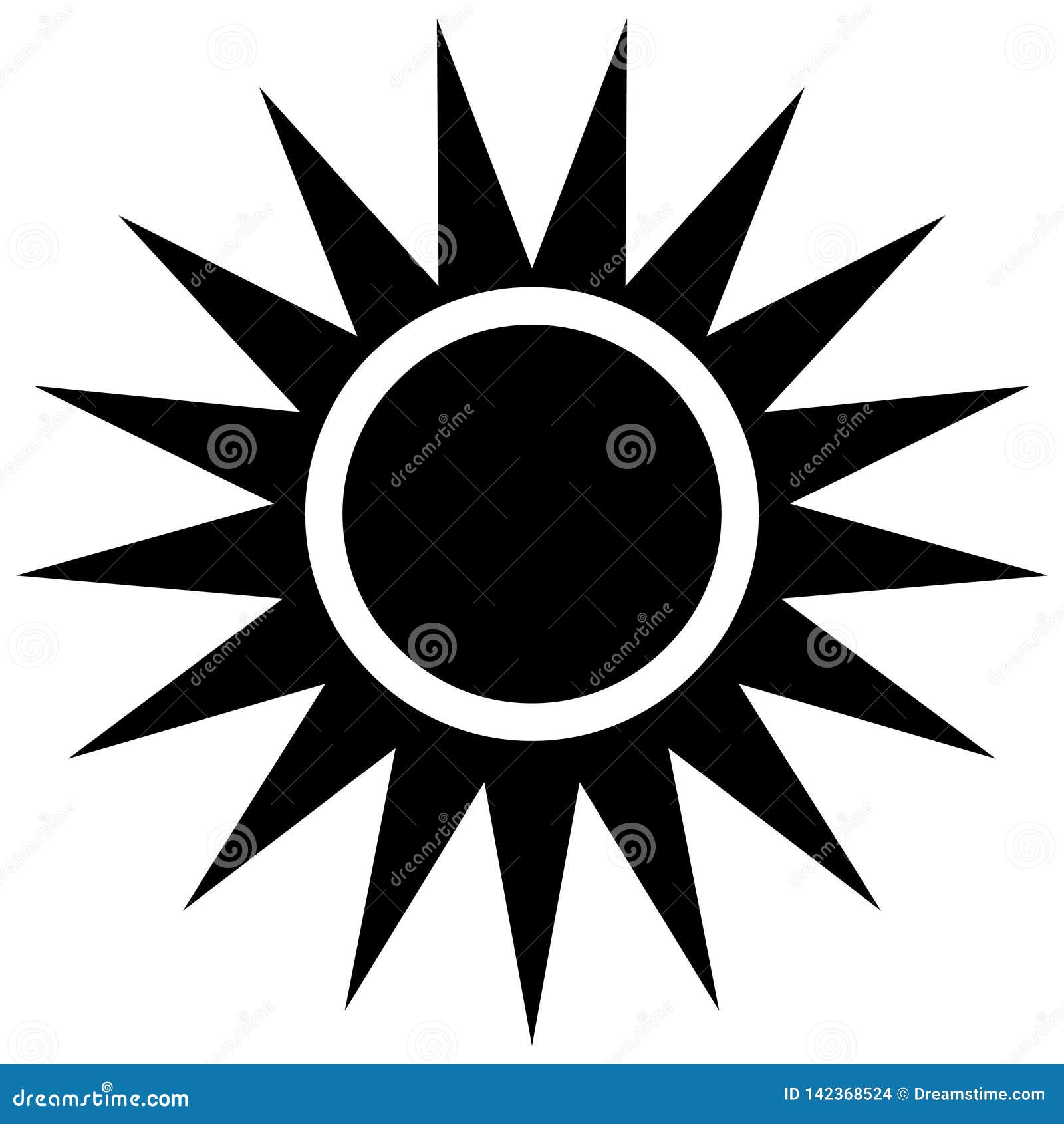 Simple Sun Vector Black