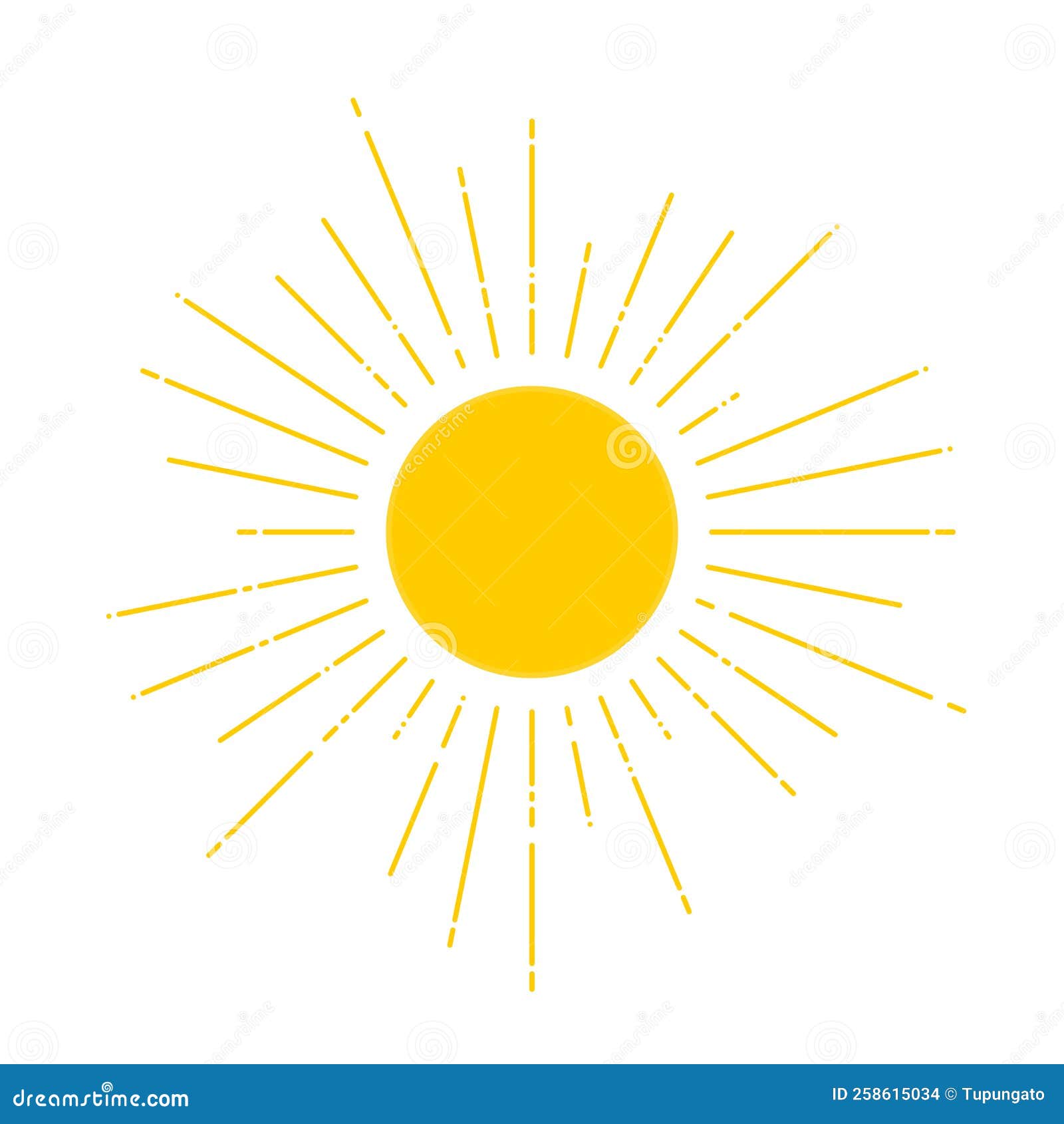 Simple sun vector stock vector. Illustration of yellow - 258615034