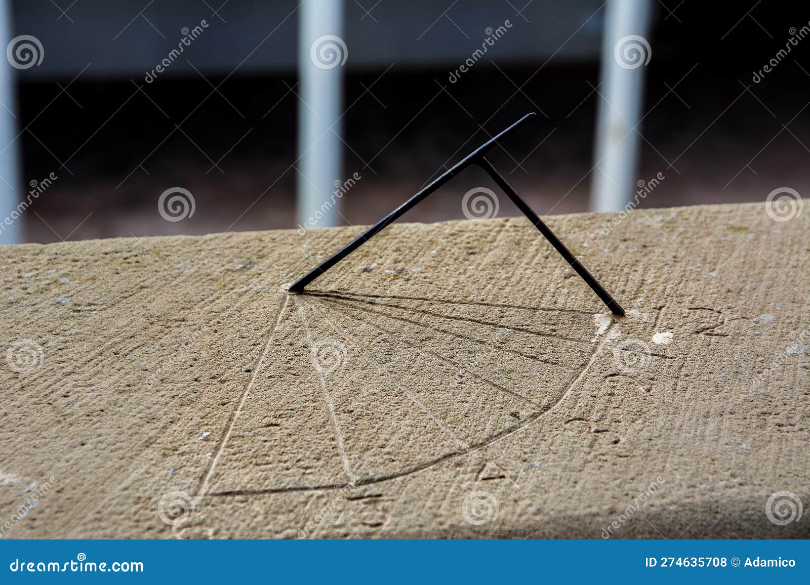 Simple sundial on stone stock photo. Image of time, science - 274635708