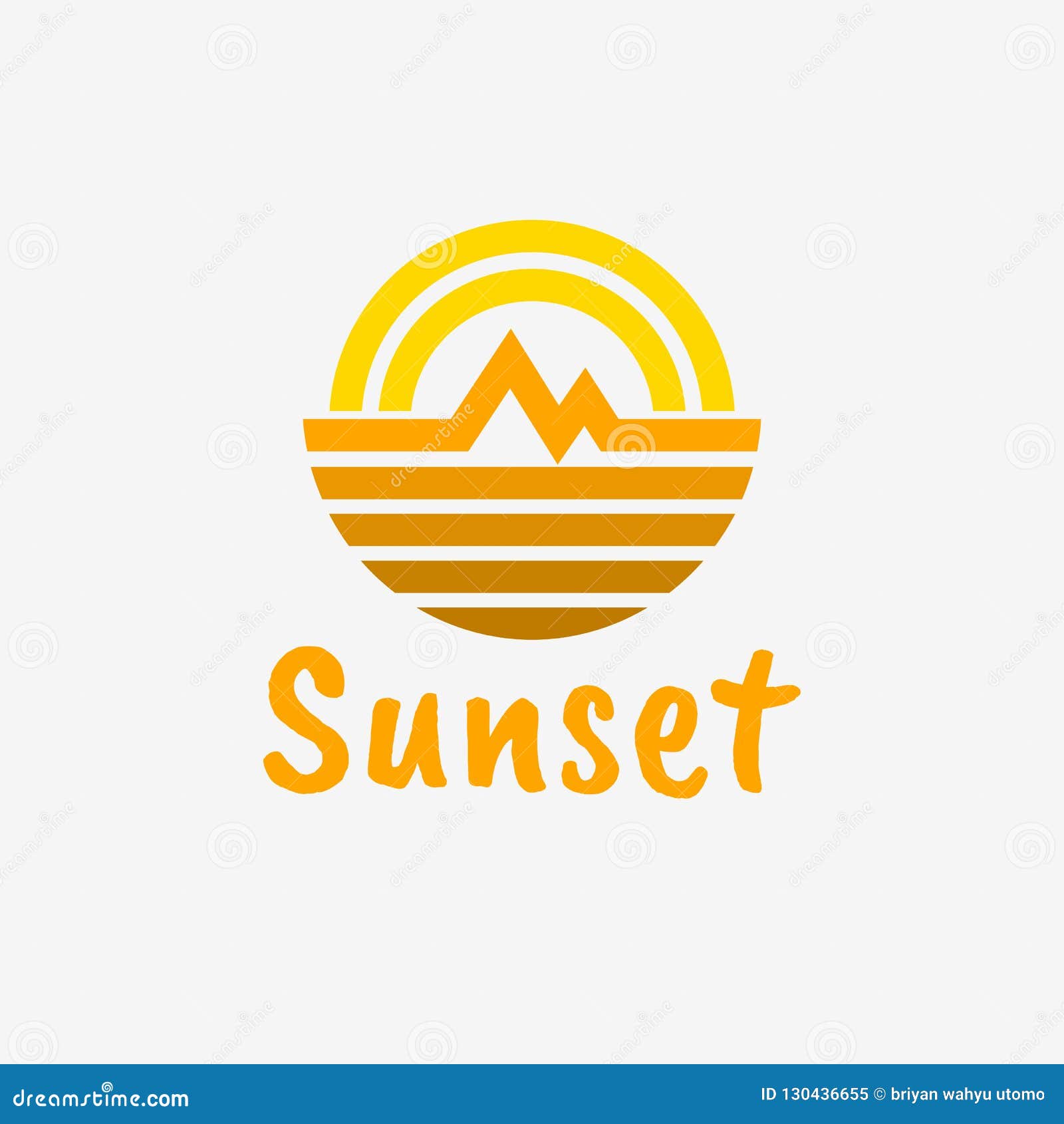 Simple Sunset Logo. Sunset Logo. Flat Logo Stock Vector - Illustration ...