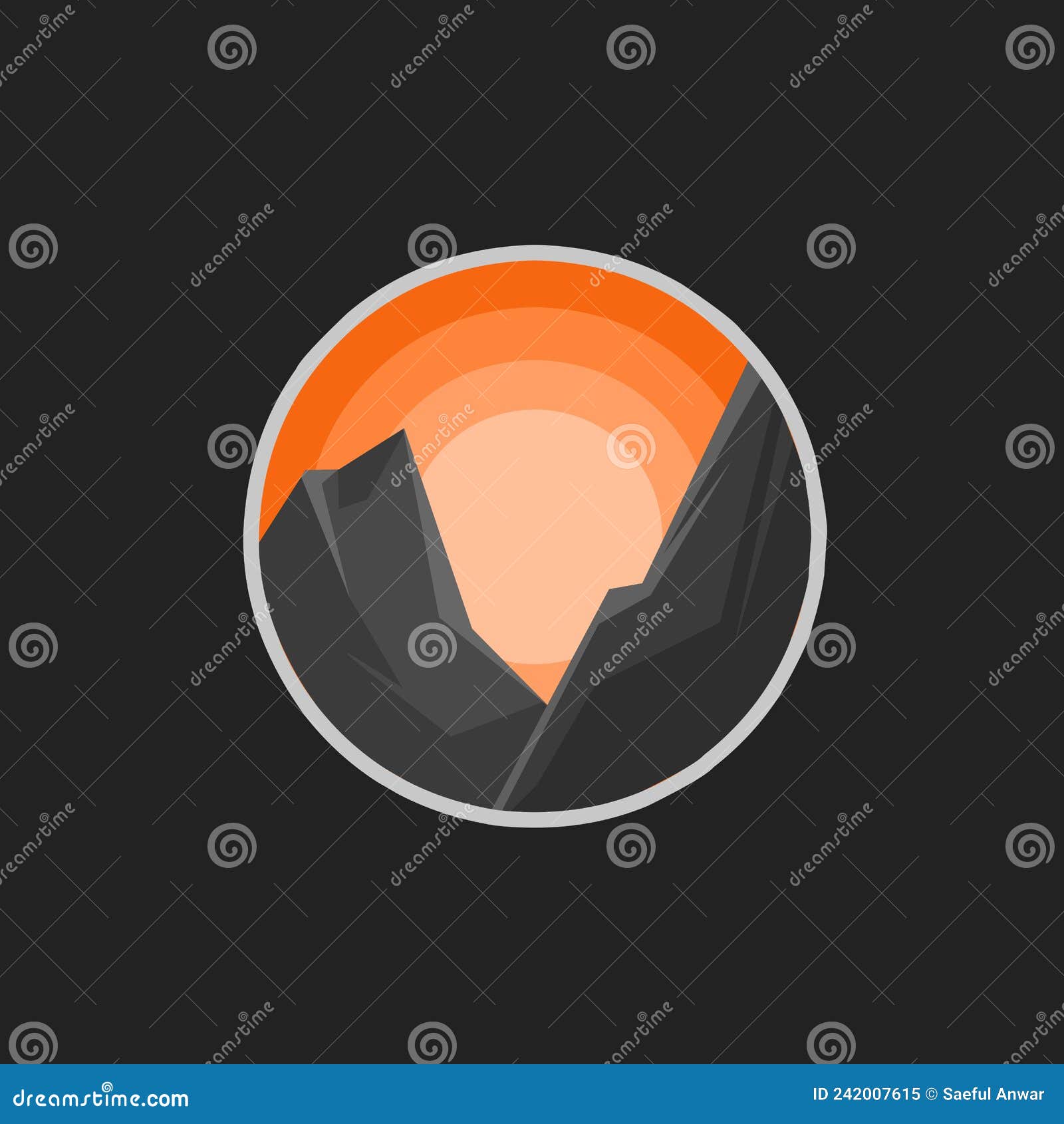 Simple Sunset Line Icon. Stroke Pictogram. Vector Illustration Isolated ...