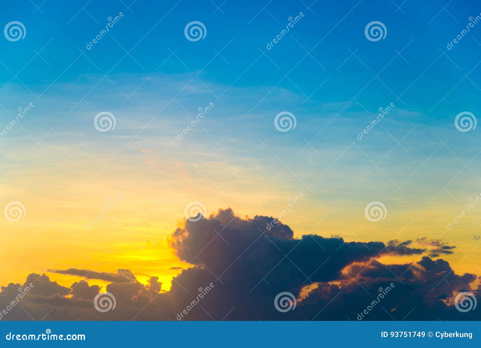 Simple Sunset Sky and Space for Text Stock Image - Image of water ...