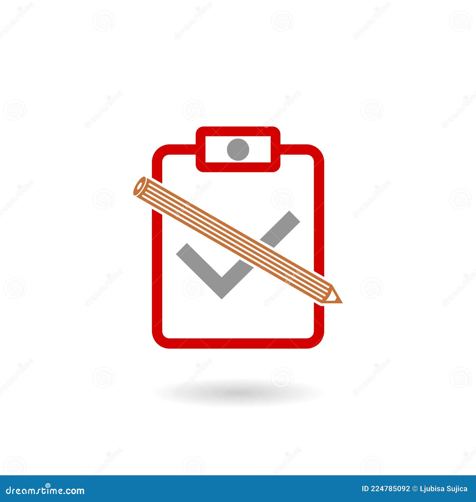 Simple Survey Icon with Shadow Stock Vector - Illustration of list ...
