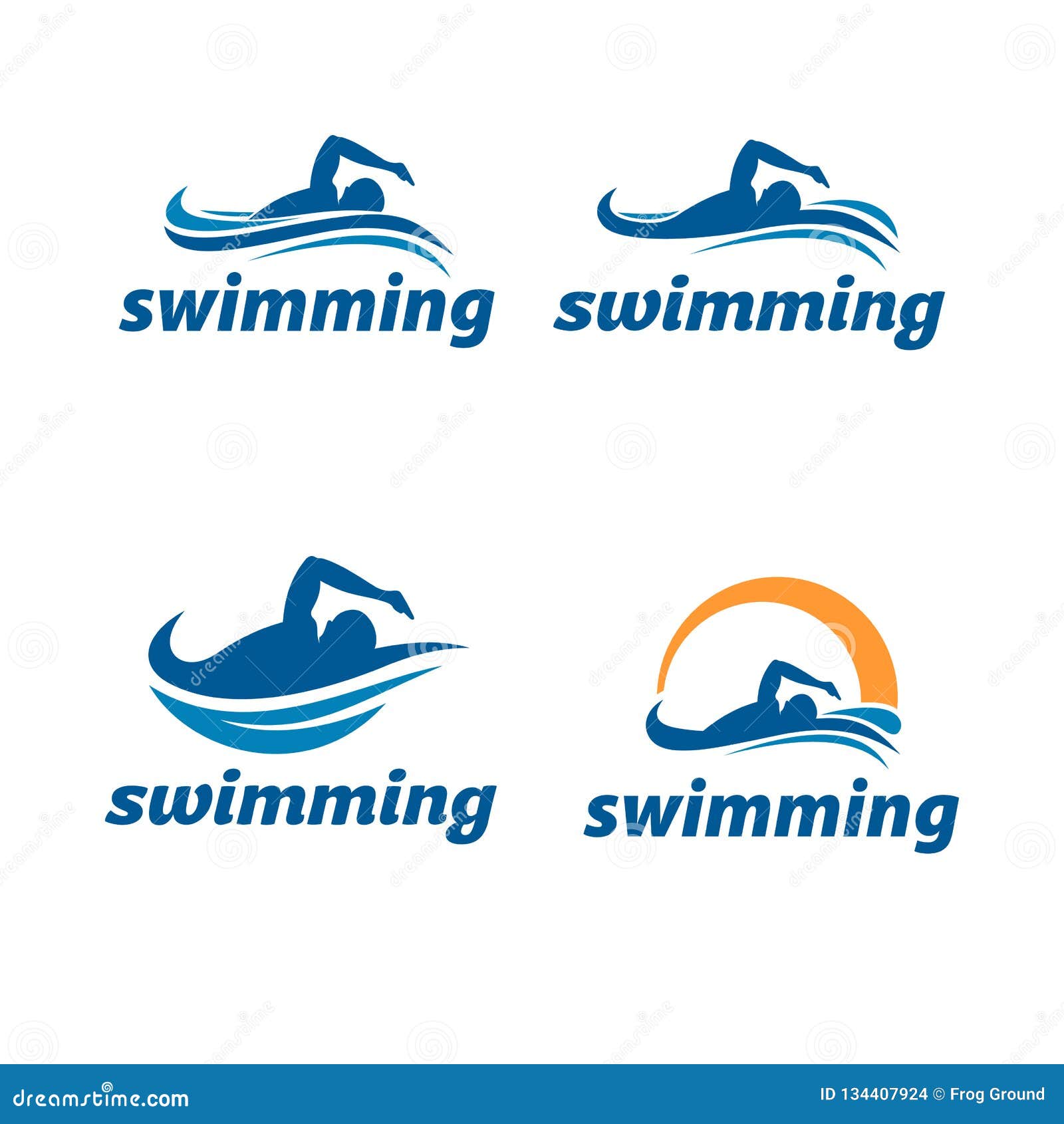 Simple Swimming Logo Design Inspiration - Vector Stock Illustration ...