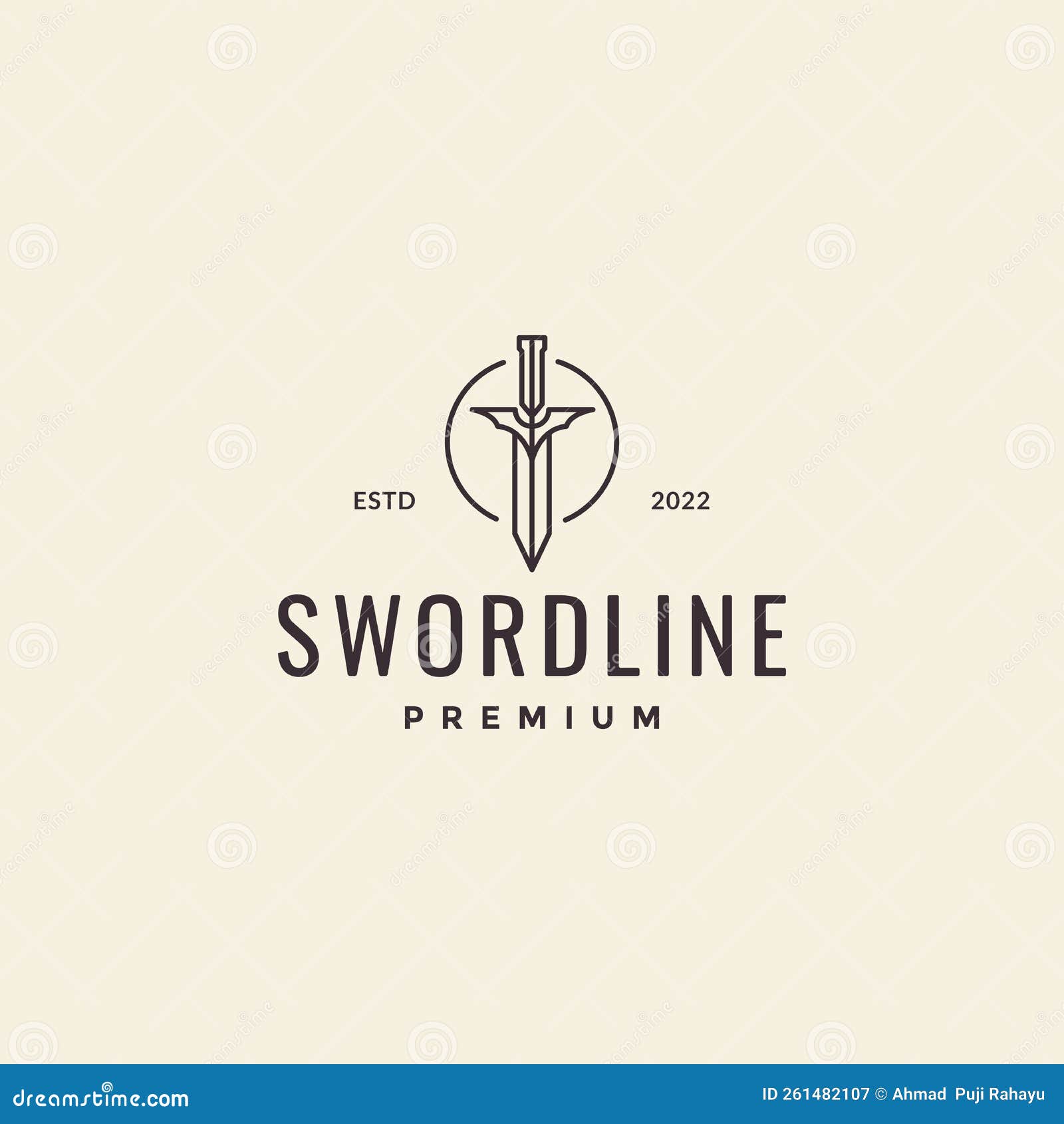 Simple Sword Line Minimalist Hipster Logo Design Vector Stock Vector ...