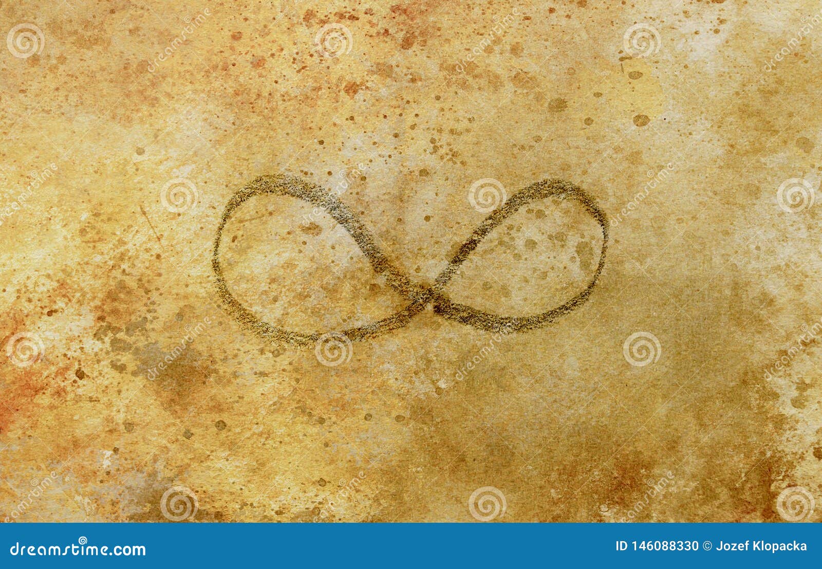 Simple Symbol of Eternity, Pencil Drawing on Abstract Background. Stock ...