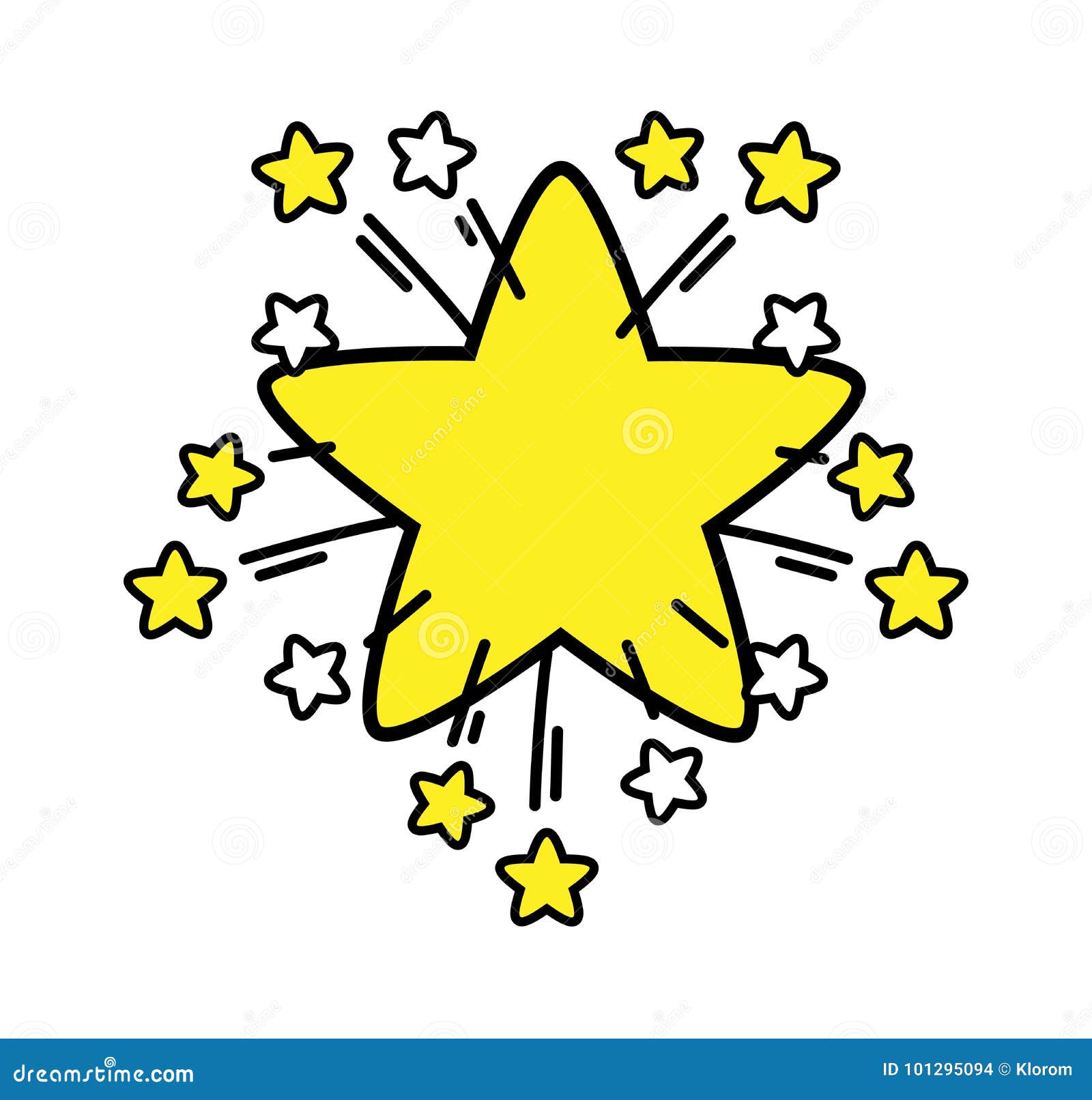 Simple Symbol Explosive Star with Sprouting Stars Stock Vector ...