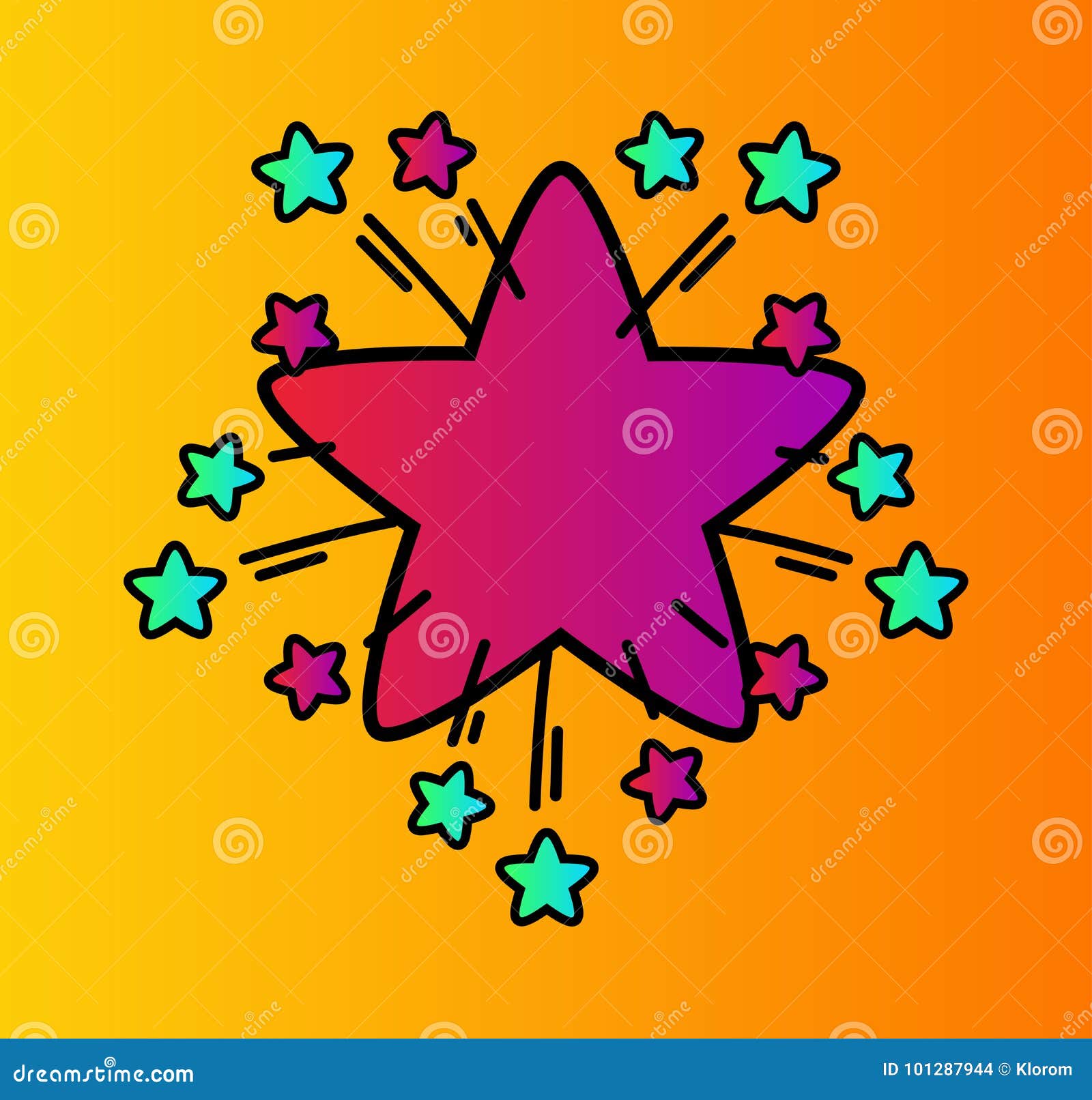 Simple Symbol Explosive Star with Sprouting Stars Stock Vector ...