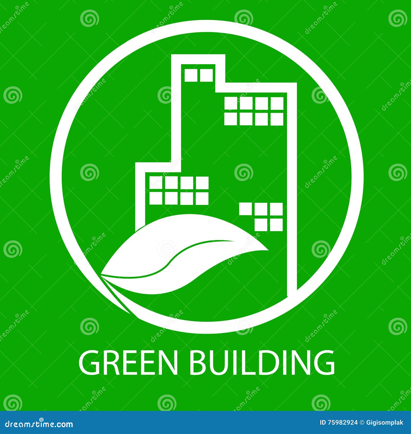 Simple Symbol of Green Building Stock Vector - Illustration of ...