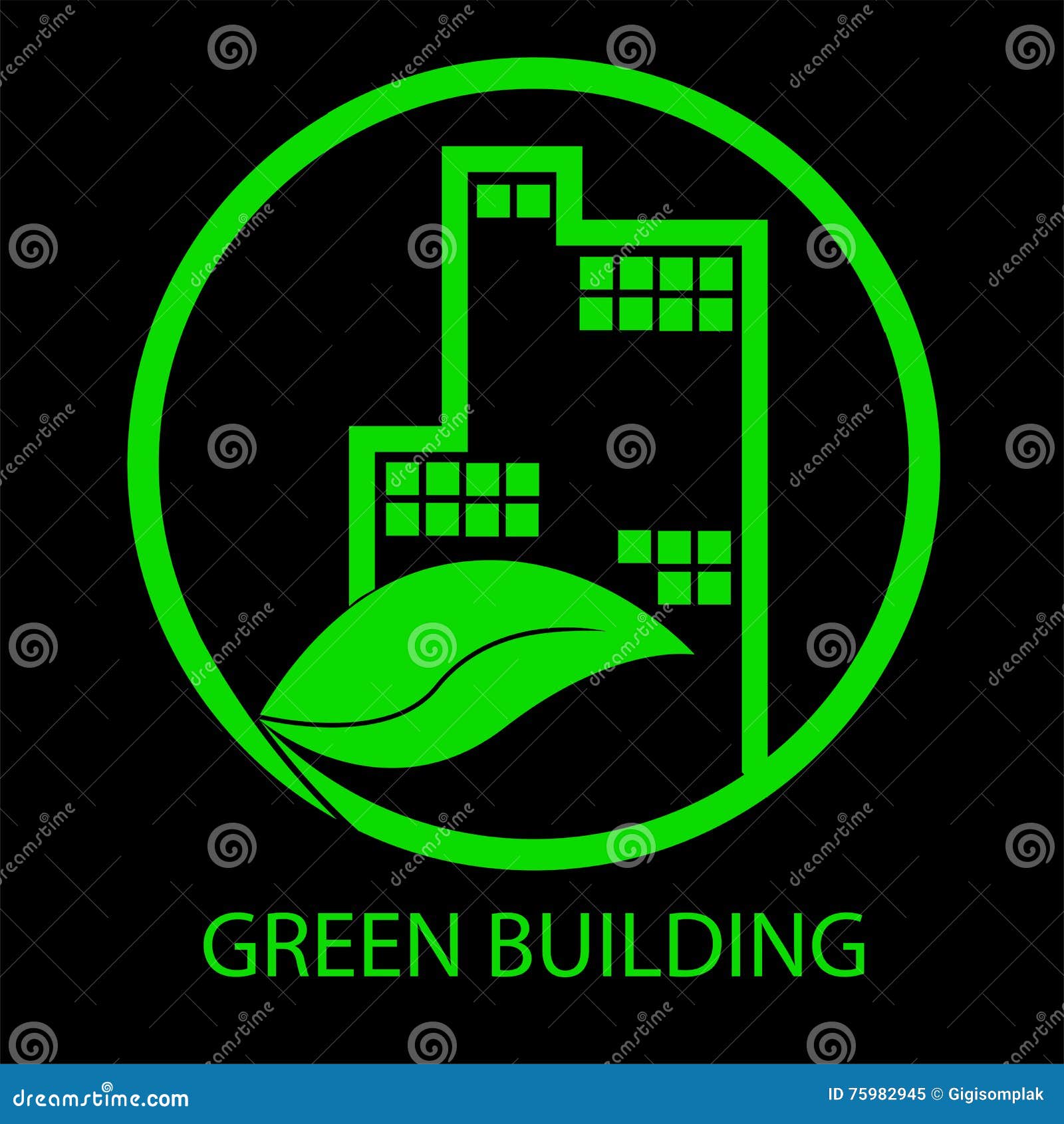 Simple Symbol of Green Building Stock Vector - Illustration of ...