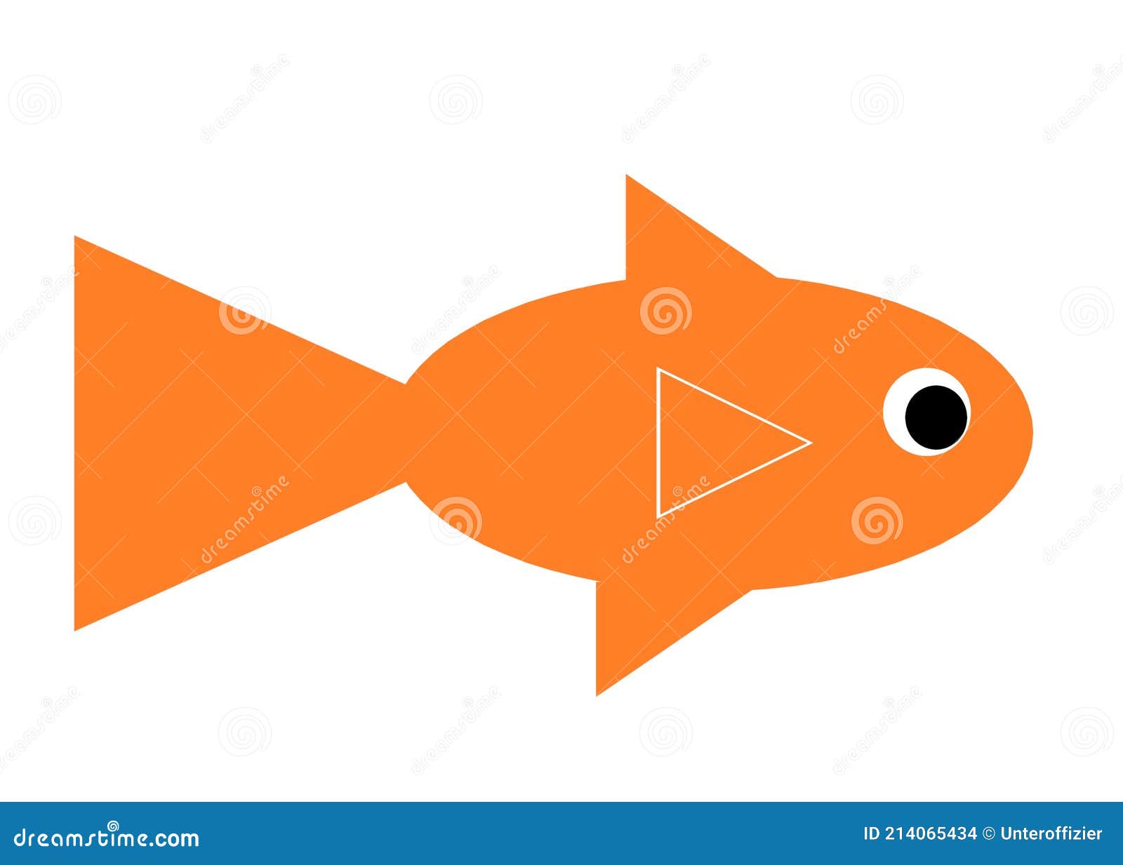 A Simple Symbol Shape of an Orange Aquarium Fish White Backdrop Stock ...