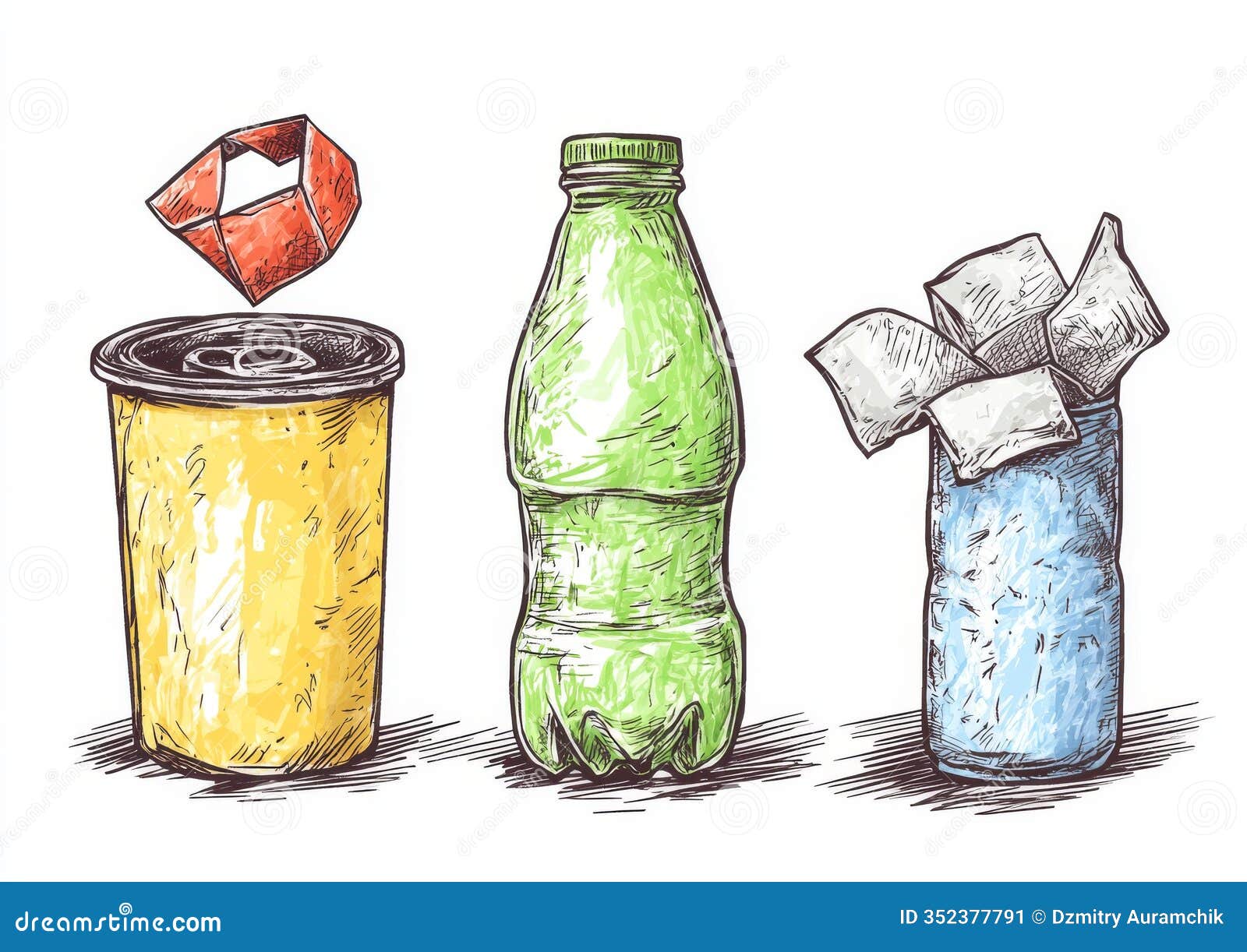 Simple Symbols Illustrating Various Waste Categories. Stock Image ...