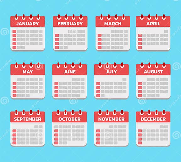 Simple Table Calendar with Blank Each Day Box. Stock Vector ...