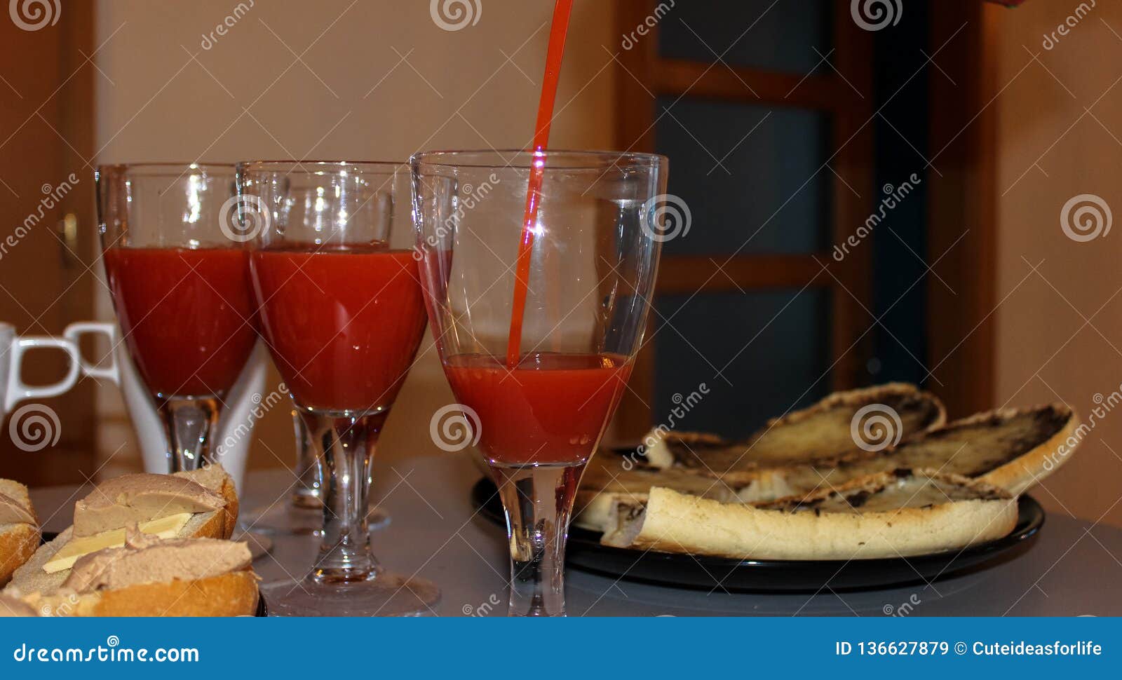A Simple Table with Snacks. Stock Image - Image of festive, garnish ...