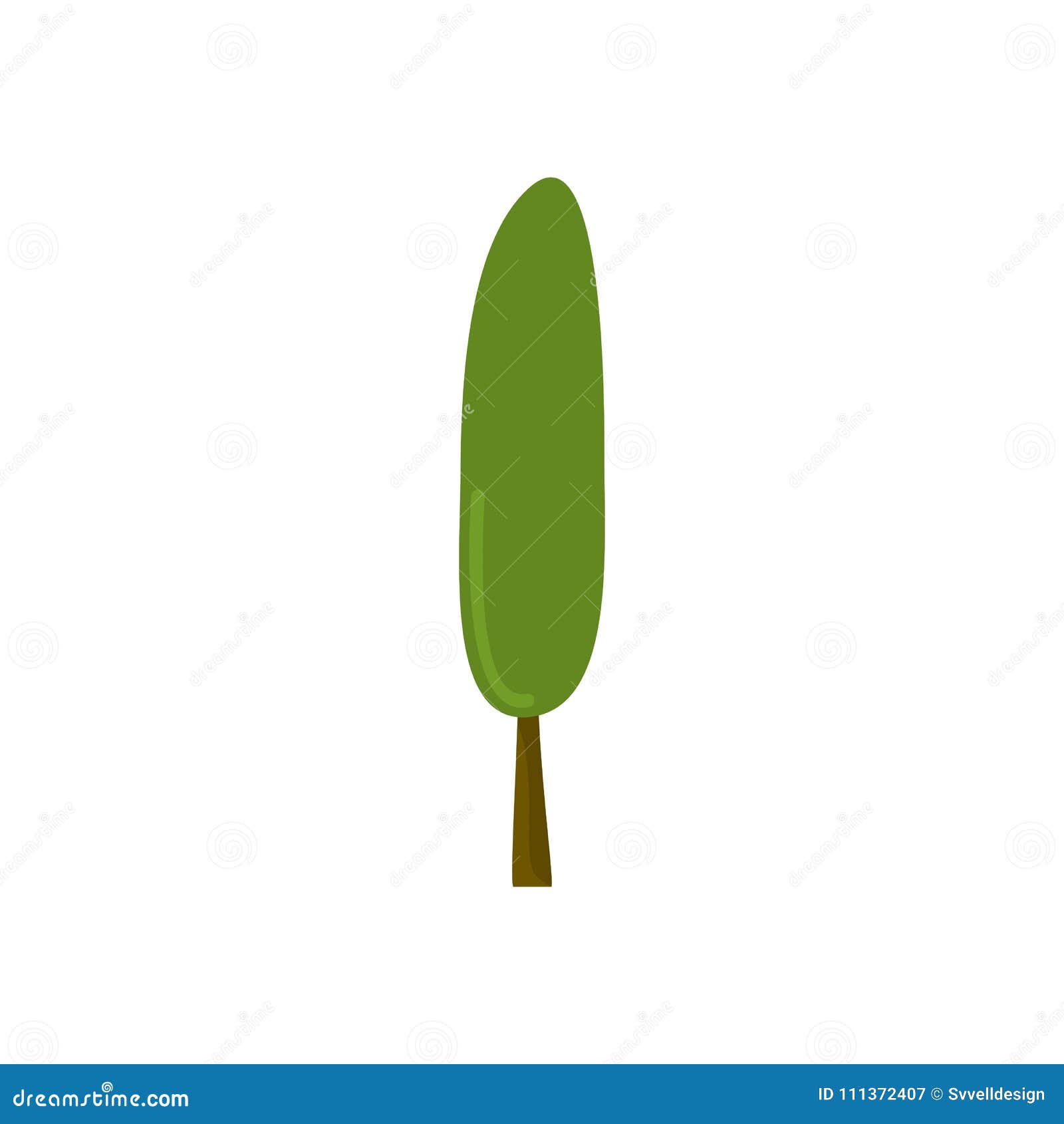 Simple Tall Isolated Tree Plant Illustration Stock Vector ...
