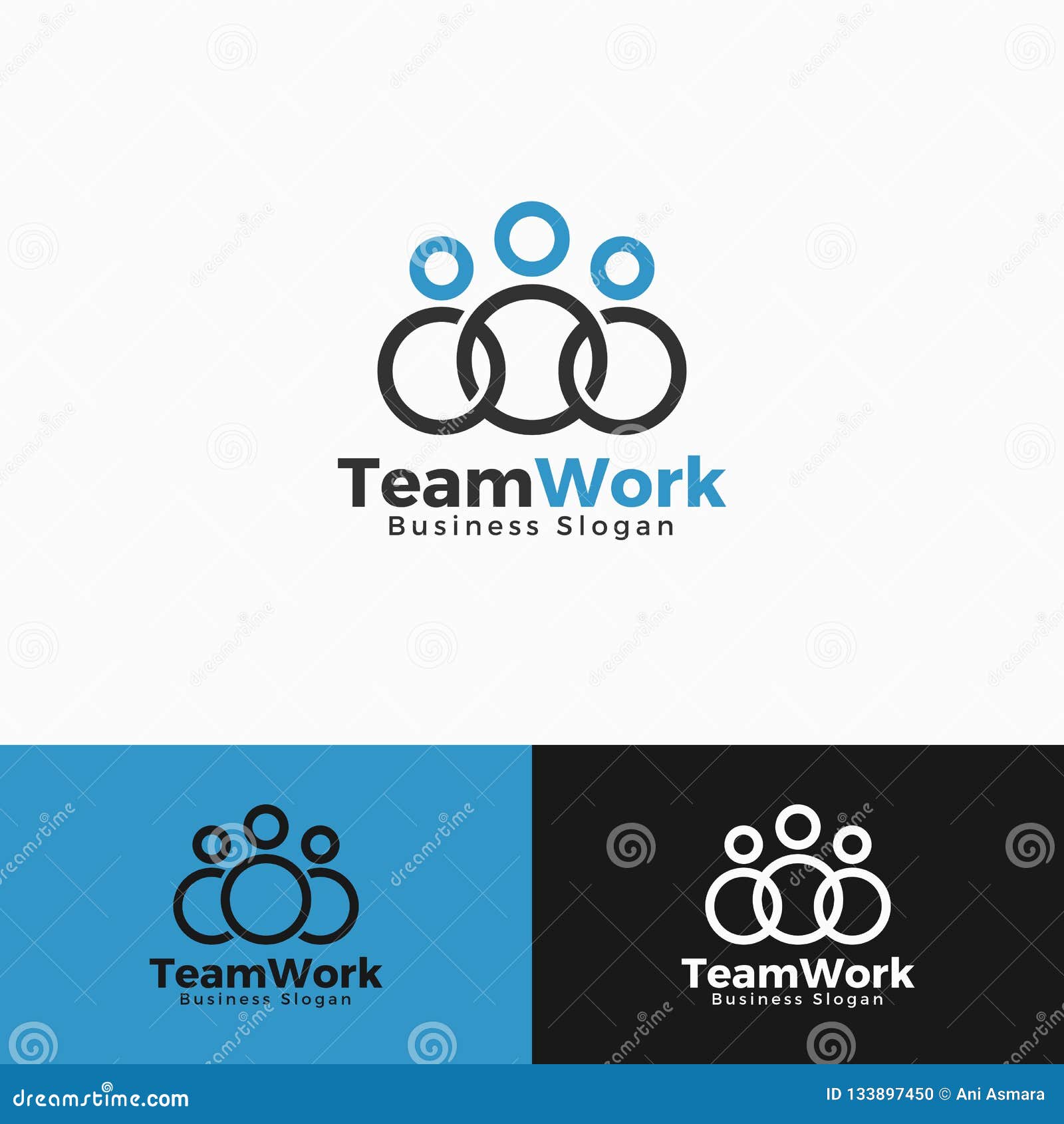 Team Work Logo Template stock vector. Illustration of communication ...