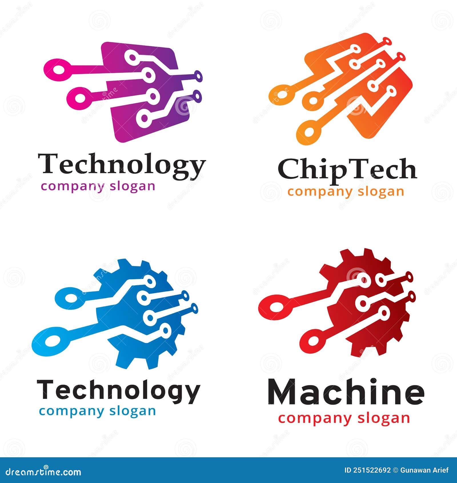 Simple Technology Logo Template Design Vector Stock Vector ...