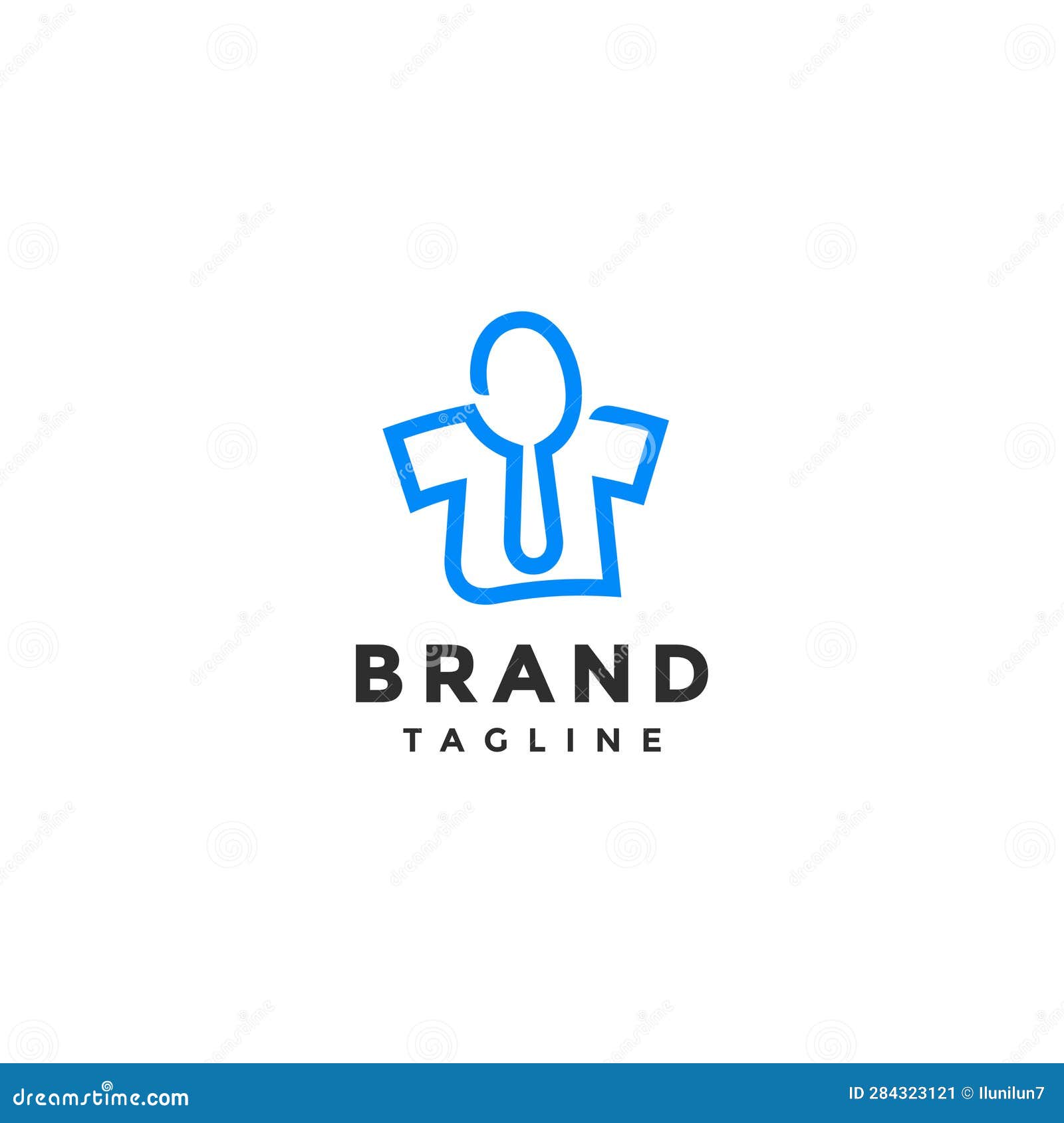 Simple Tees and Spoons in One Continuous Line Logo Design Stock Vector ...