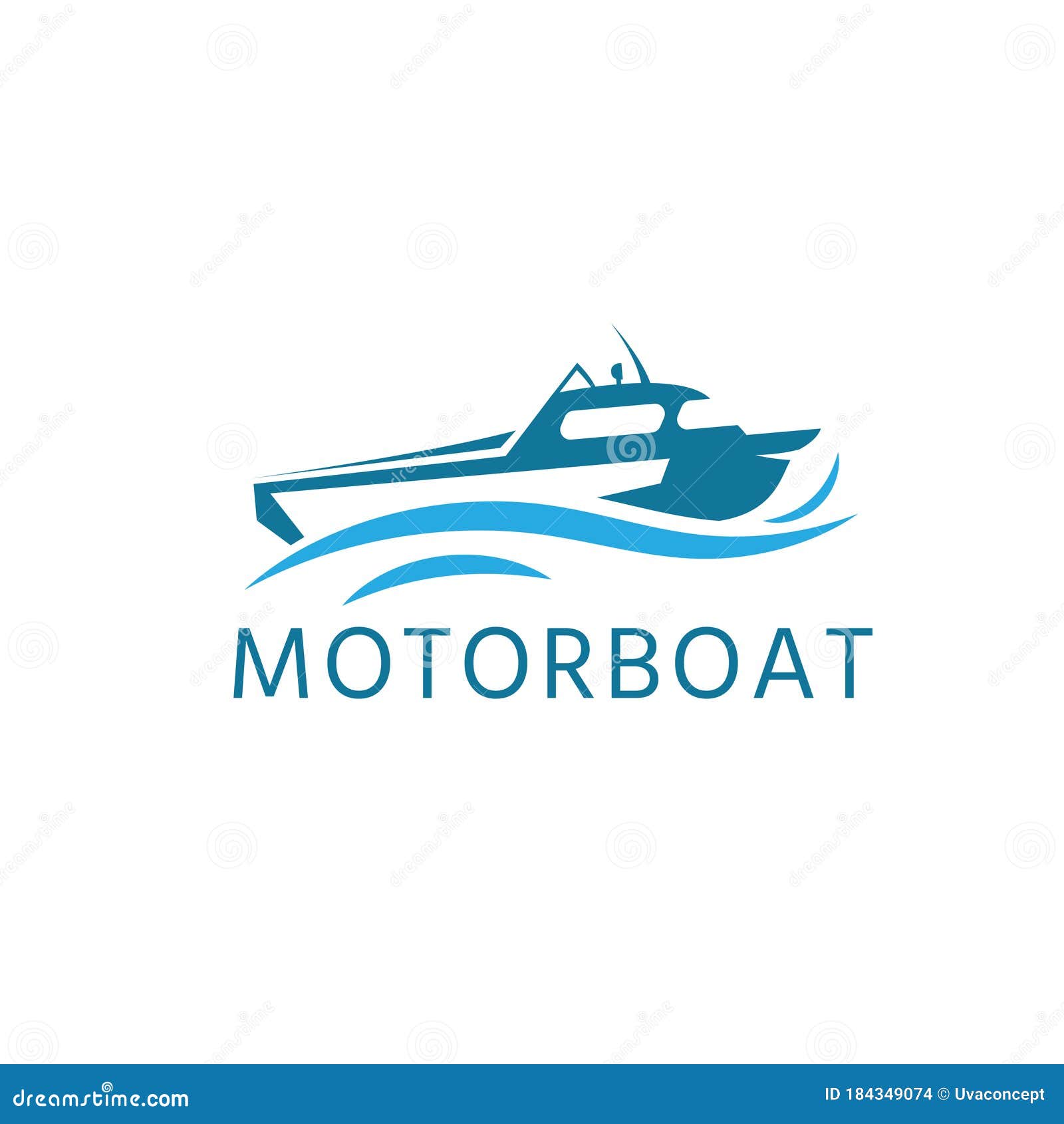 Simple Template Logo Icon of the Abstract Motor Boat.Vector ...