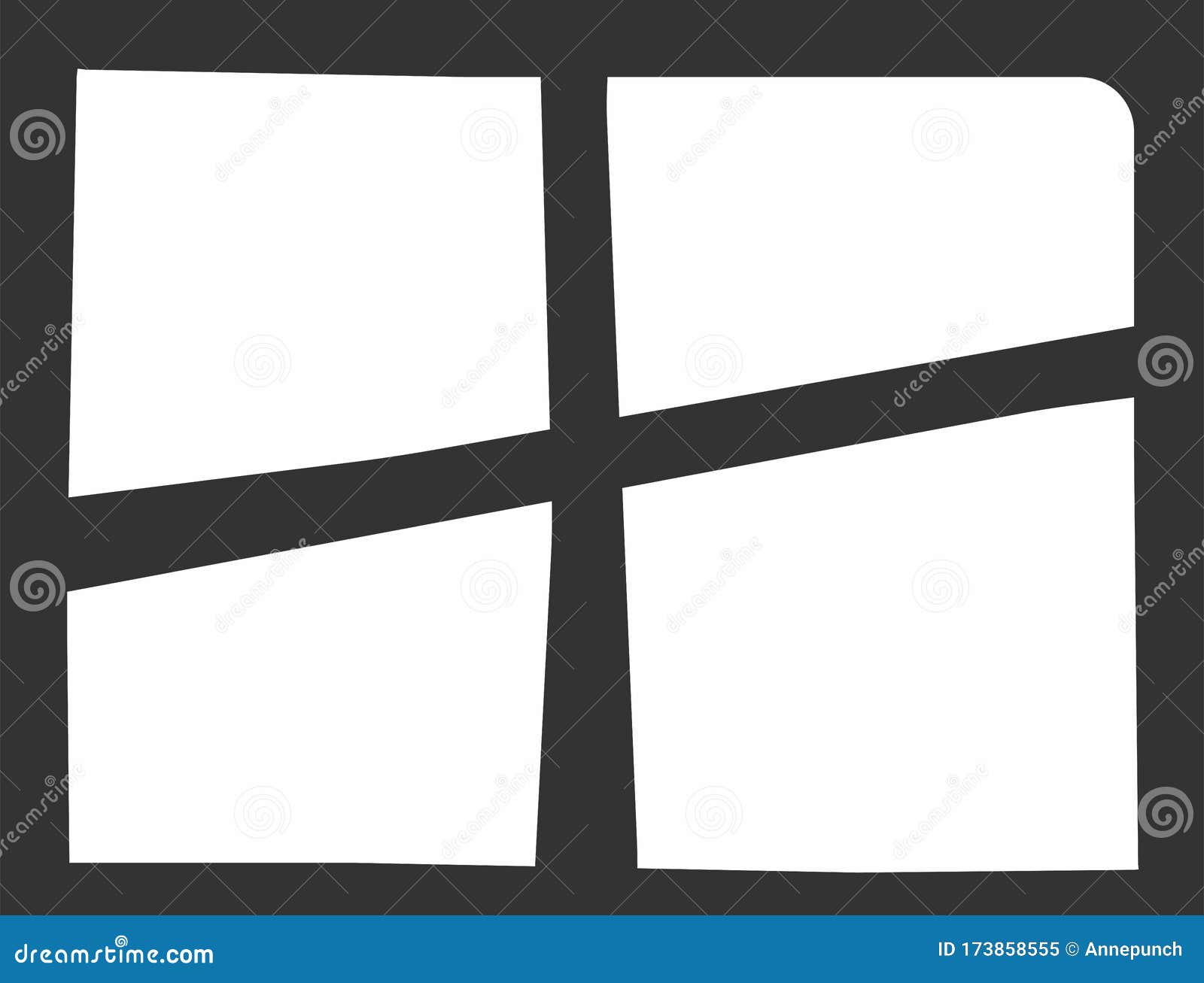 Simple Template for Photo Collage. Rectangular Background with Uneven ...