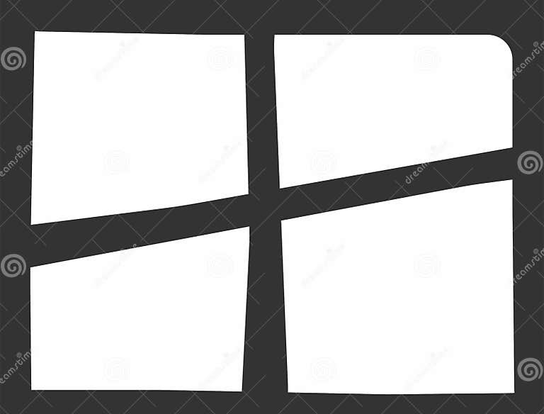 Simple Template for Photo Collage. Rectangular Background with Uneven ...