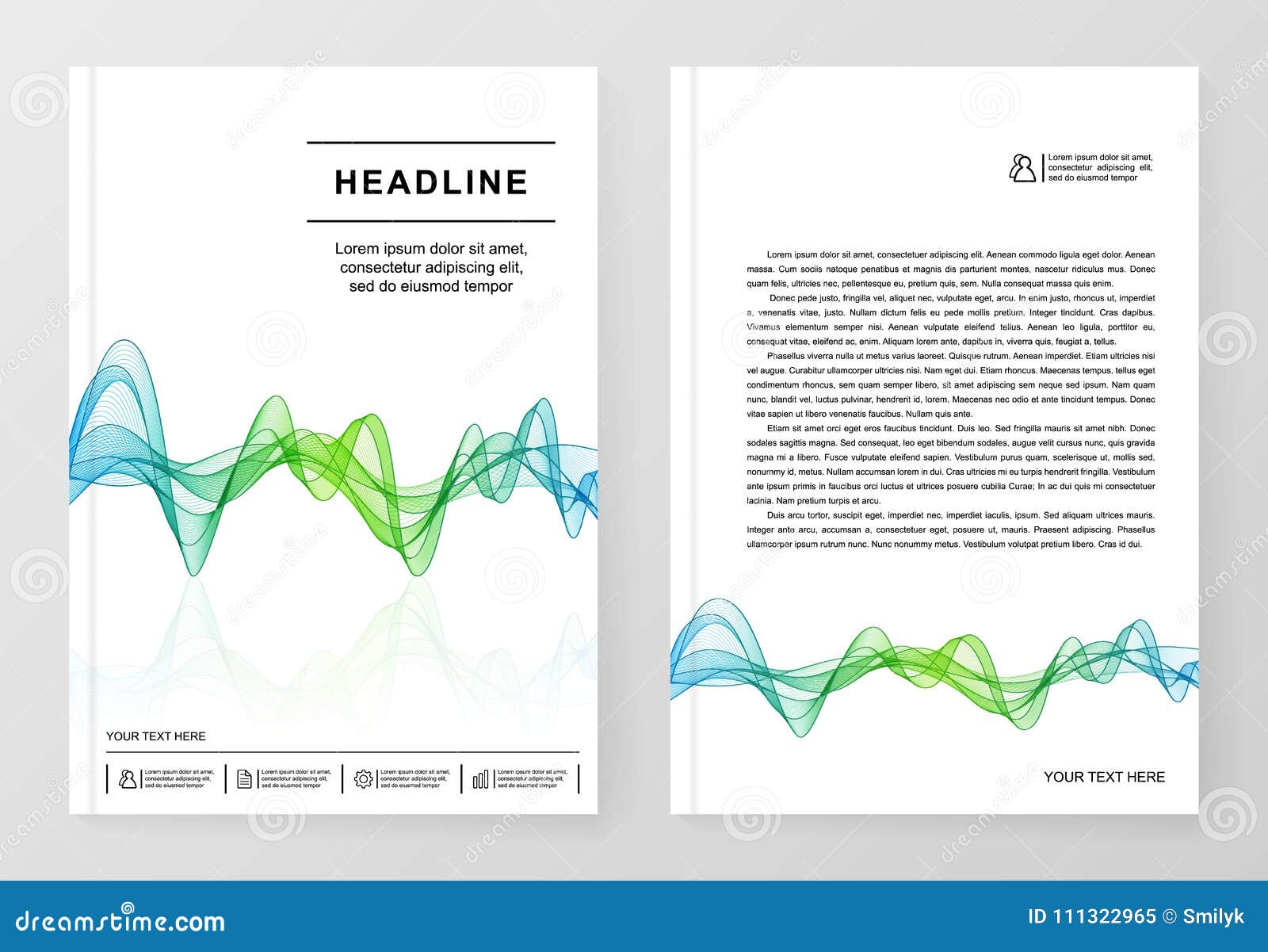 Simple Templates A4 with Gradient Wave Line for Business Present Stock ...
