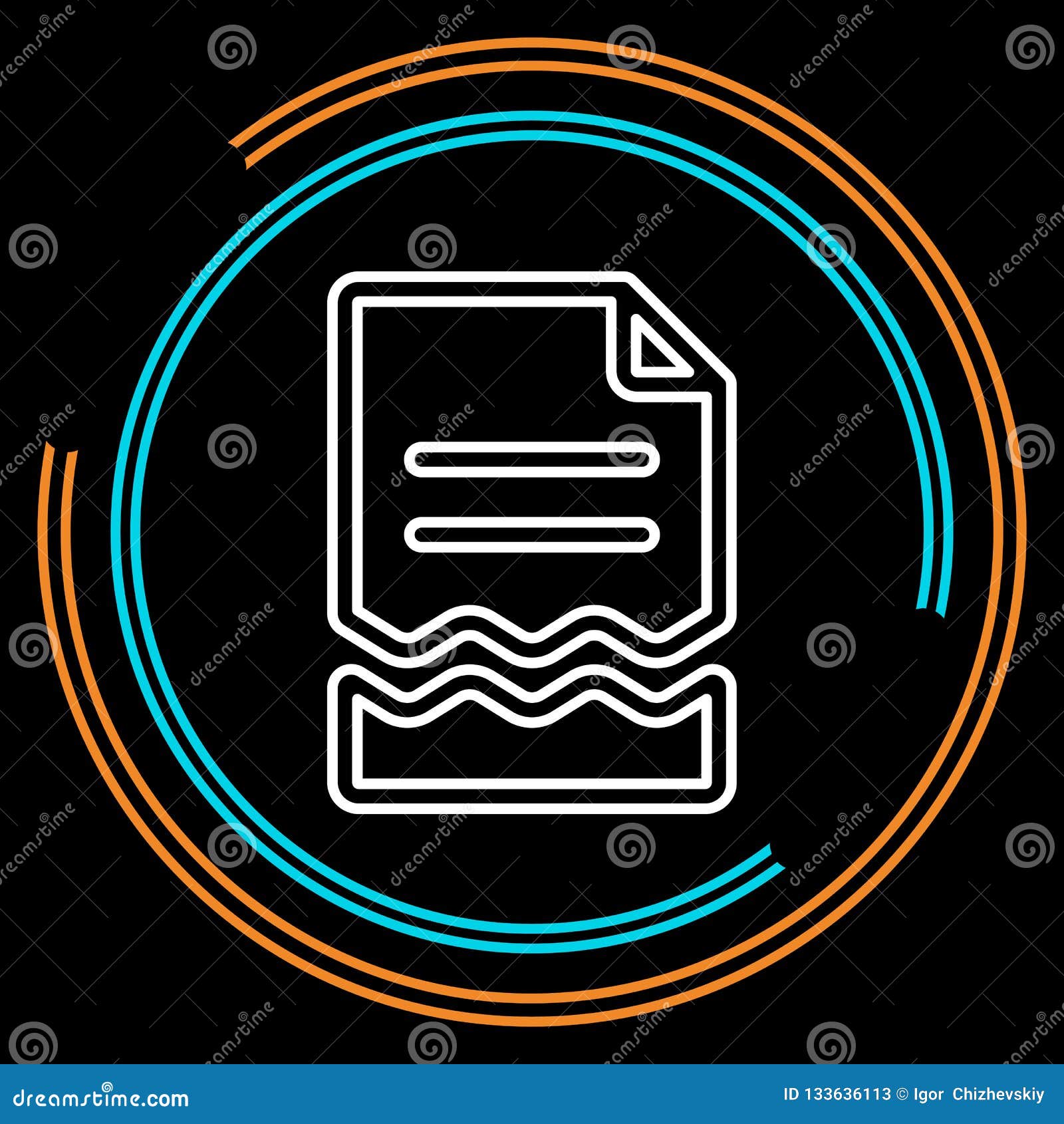 Simple Terminated Contract Thin Line Vector Icon Stock Vector ...
