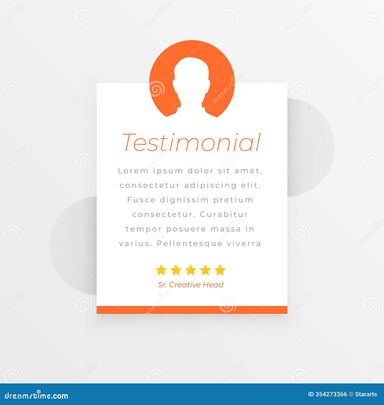 Simple Testimonial Quote or Dialog Box Template with Stars Rating Stock ...