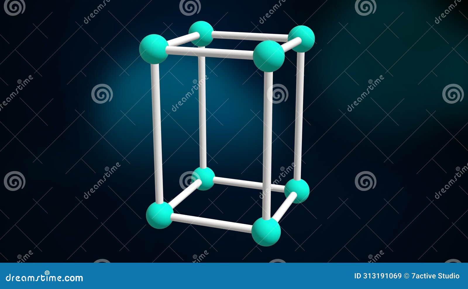 Simple Tetragonal Lattice 3d Illustration Stock Illustration ...