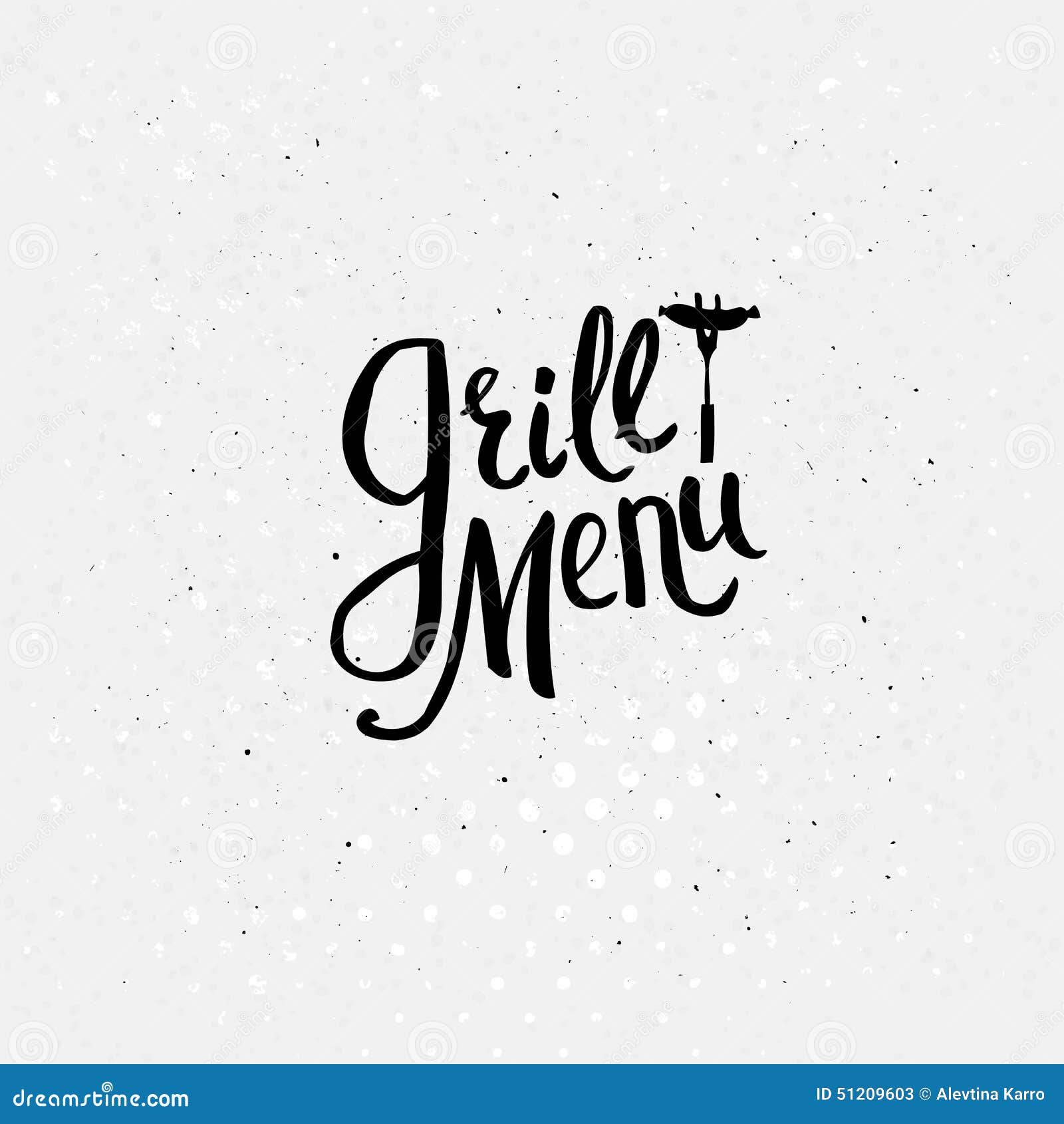 Simple Text Design for Grill Menu Concept Stock Vector - Illustration ...