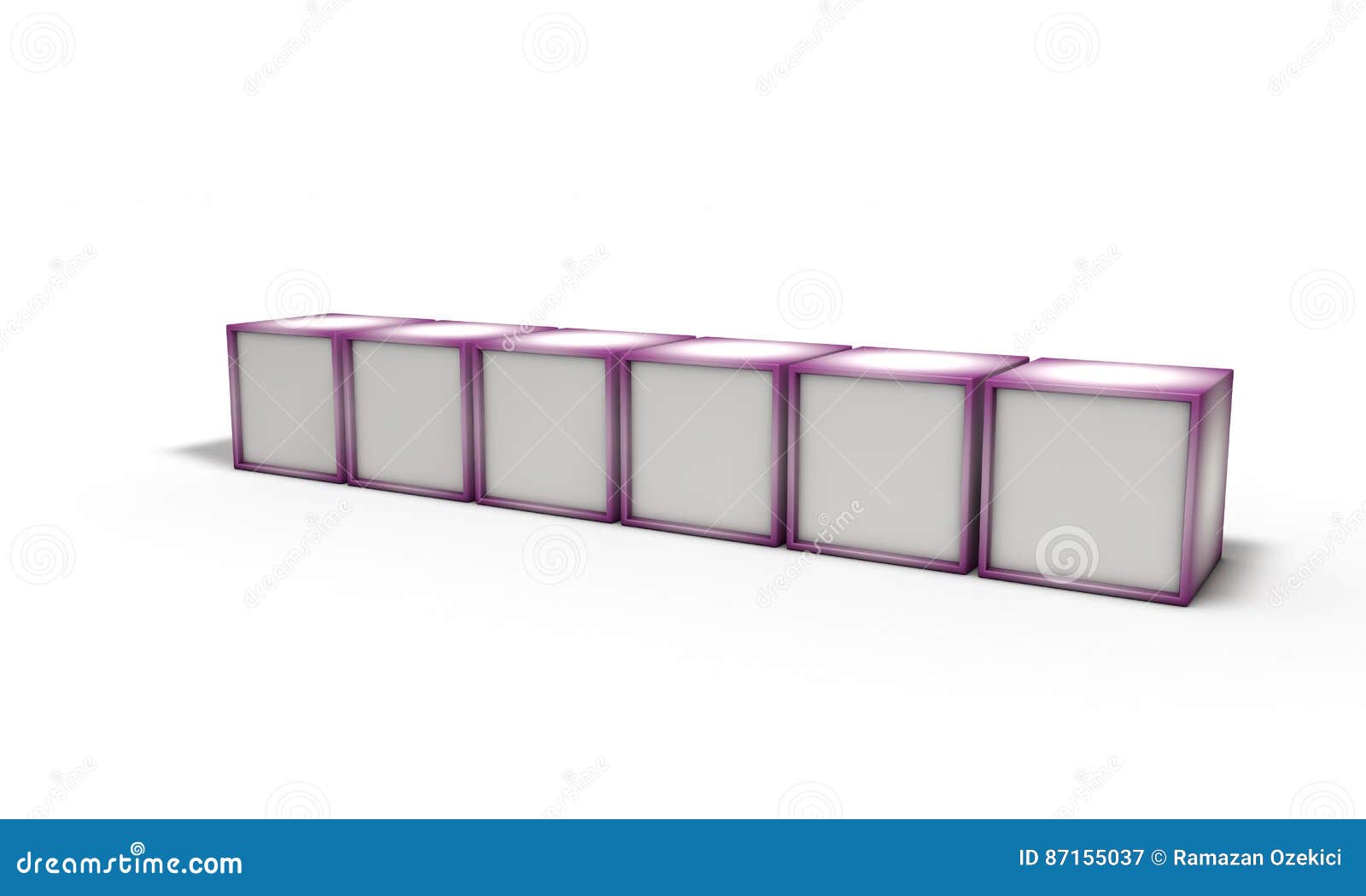 Simple Text Frame Cubes, 3d Render Stock Illustration - Illustration of ...
